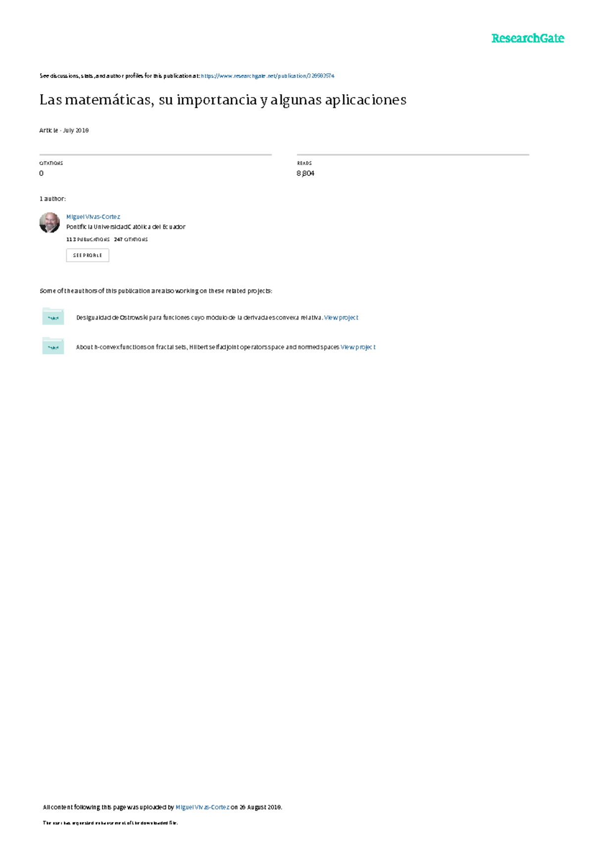 Lasmatemticasalgunasaplicacionesysuimportancia - See discussions, stats ...