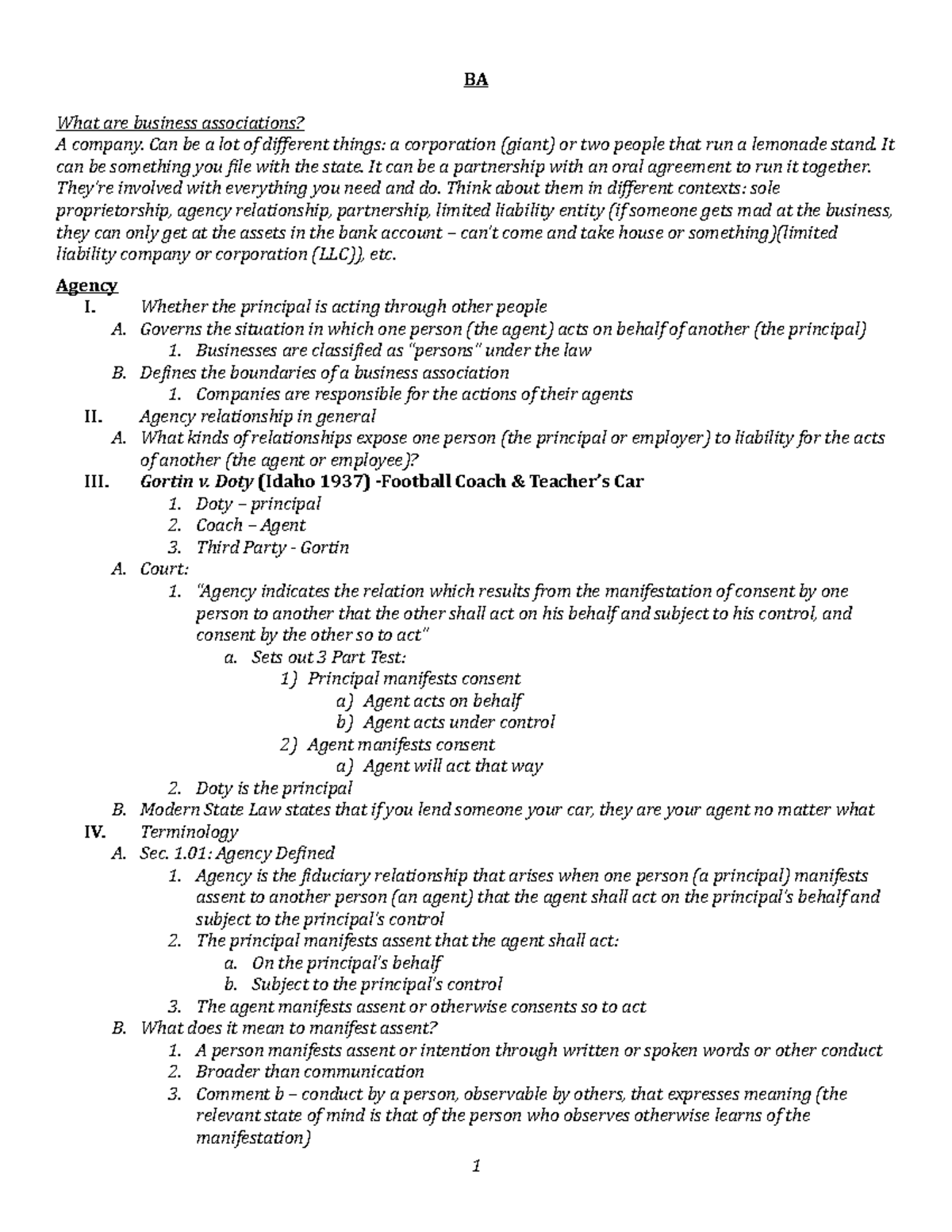 BA Outline - edited - Lecture notes Whole Semester - BA What are ...