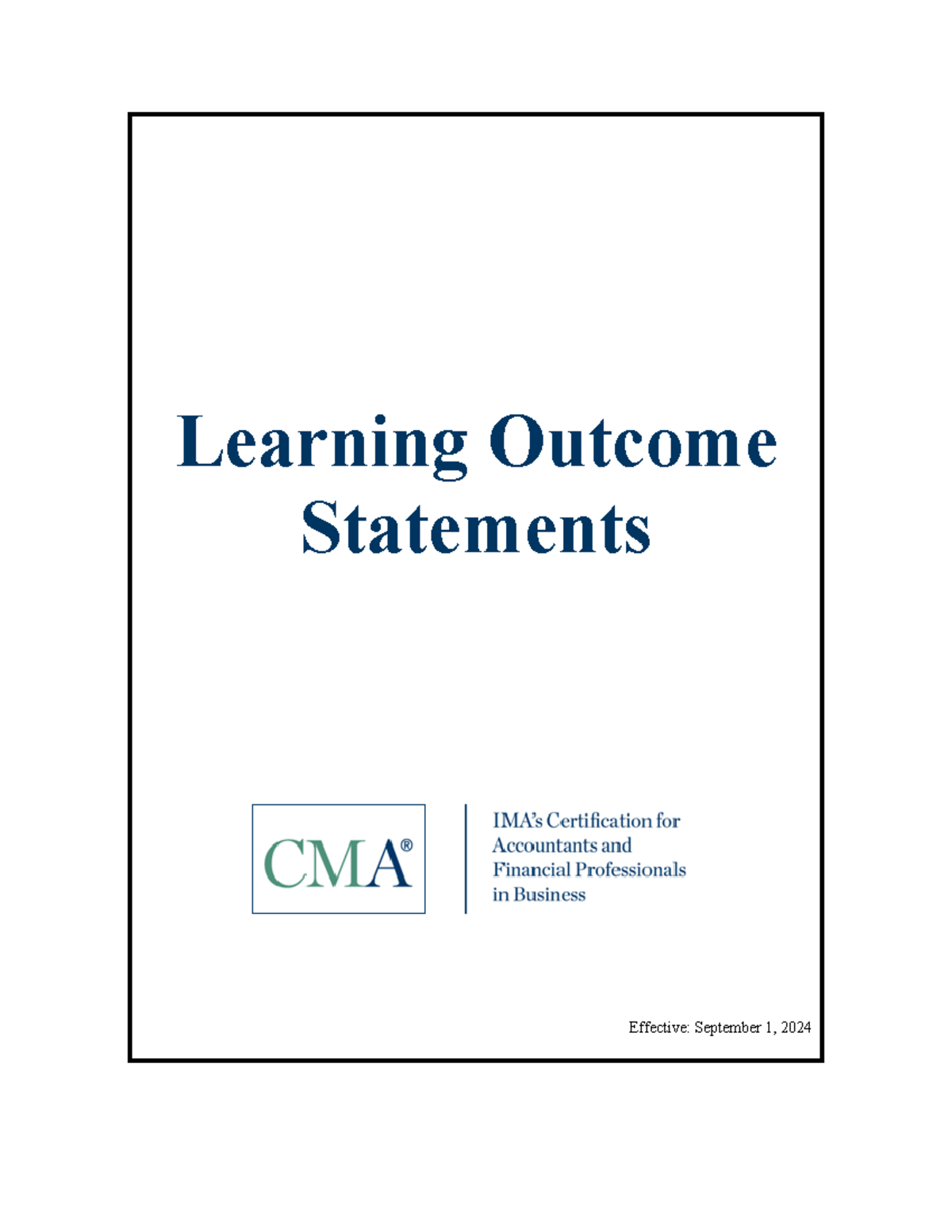 2024 CMA Learning Outcome Statement - Learning Outcome Statements ...