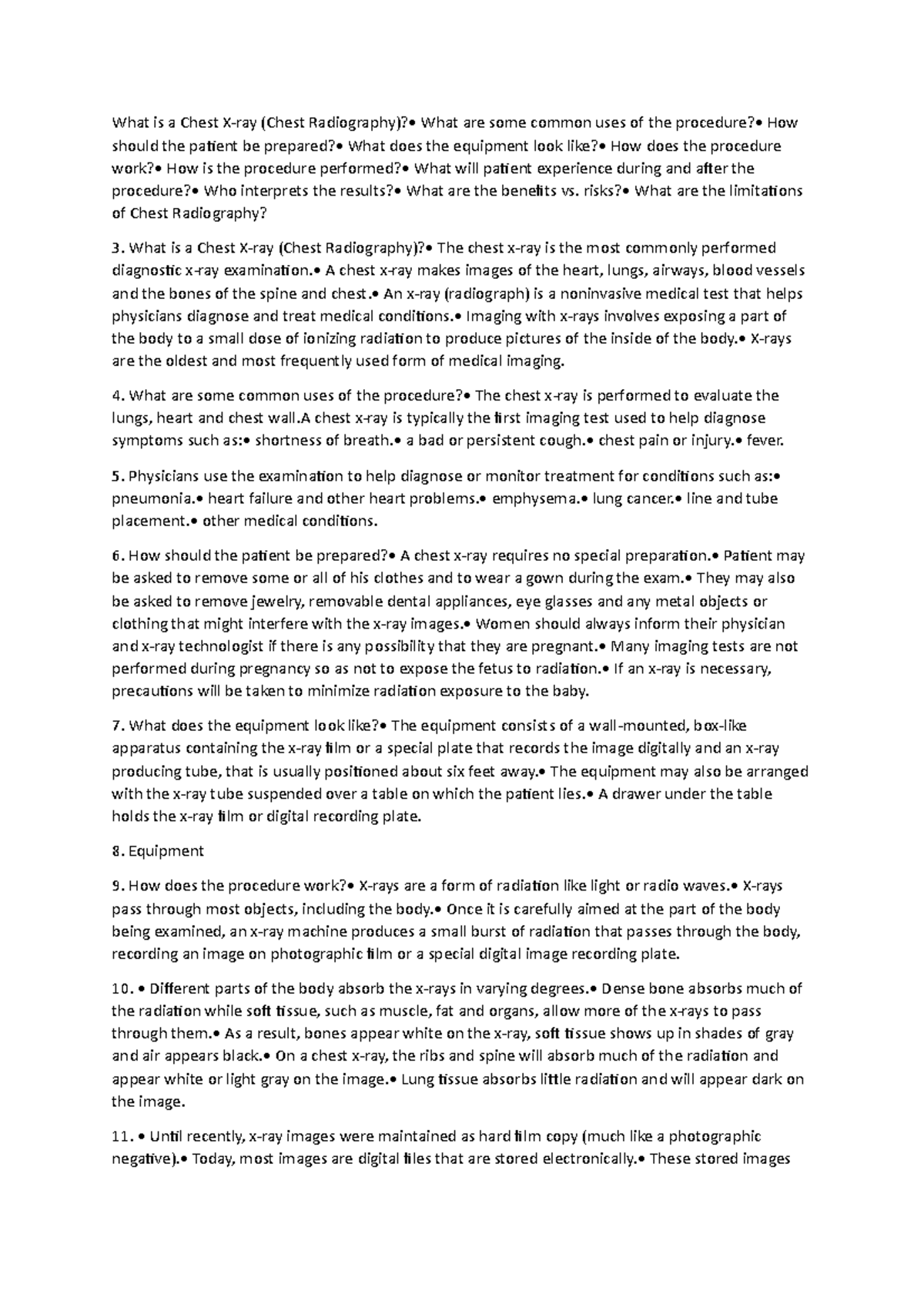 Chest X ray radiology Radiological descriptive summary - What is a ...