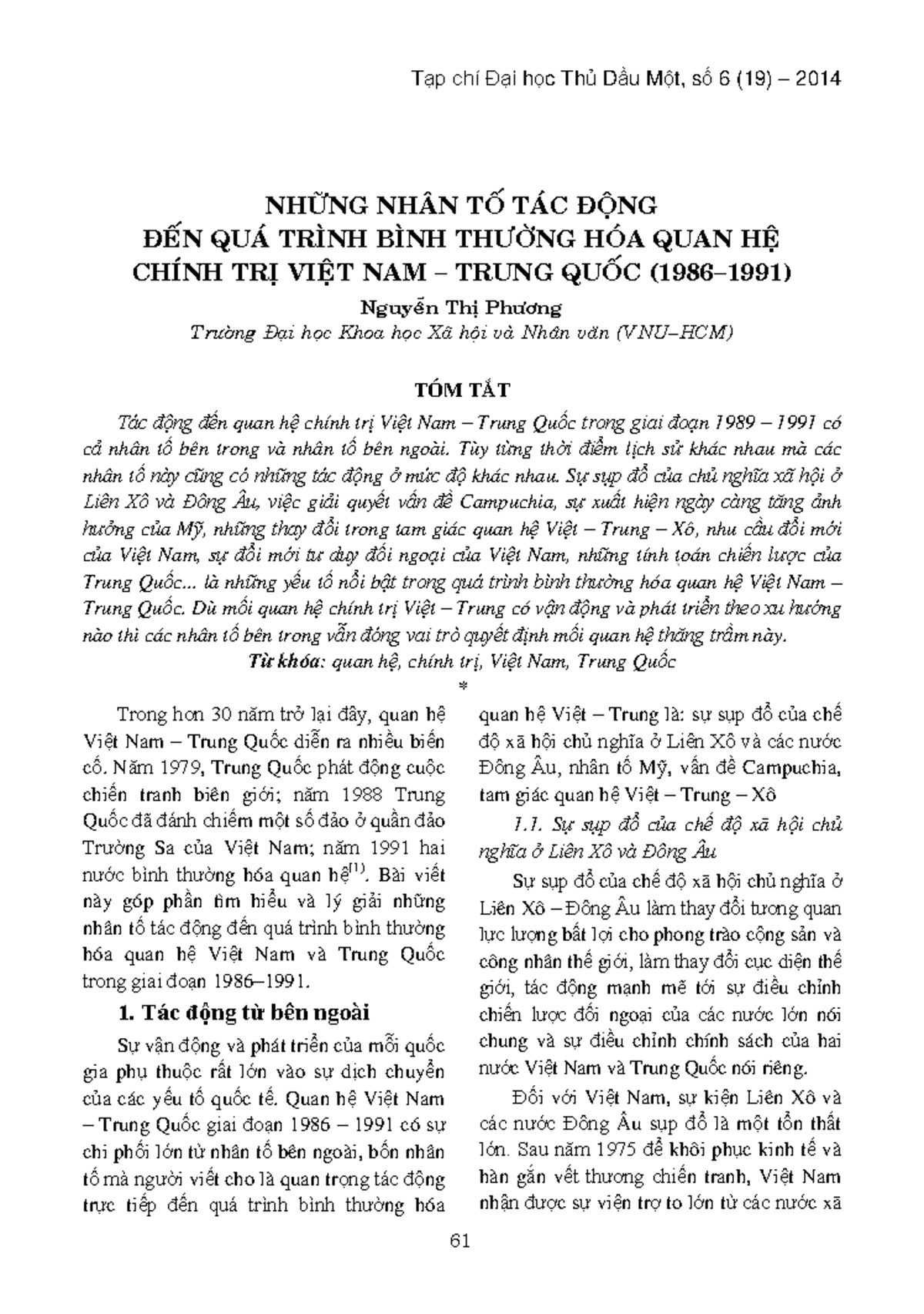 Csdn 1986-1991 - Csdn 1986-1992 - Tạp chí Đại học Thủ Dầu Một, số 6 (19) – 2014 NHÖÕNG NHAÂN TOÁ ...