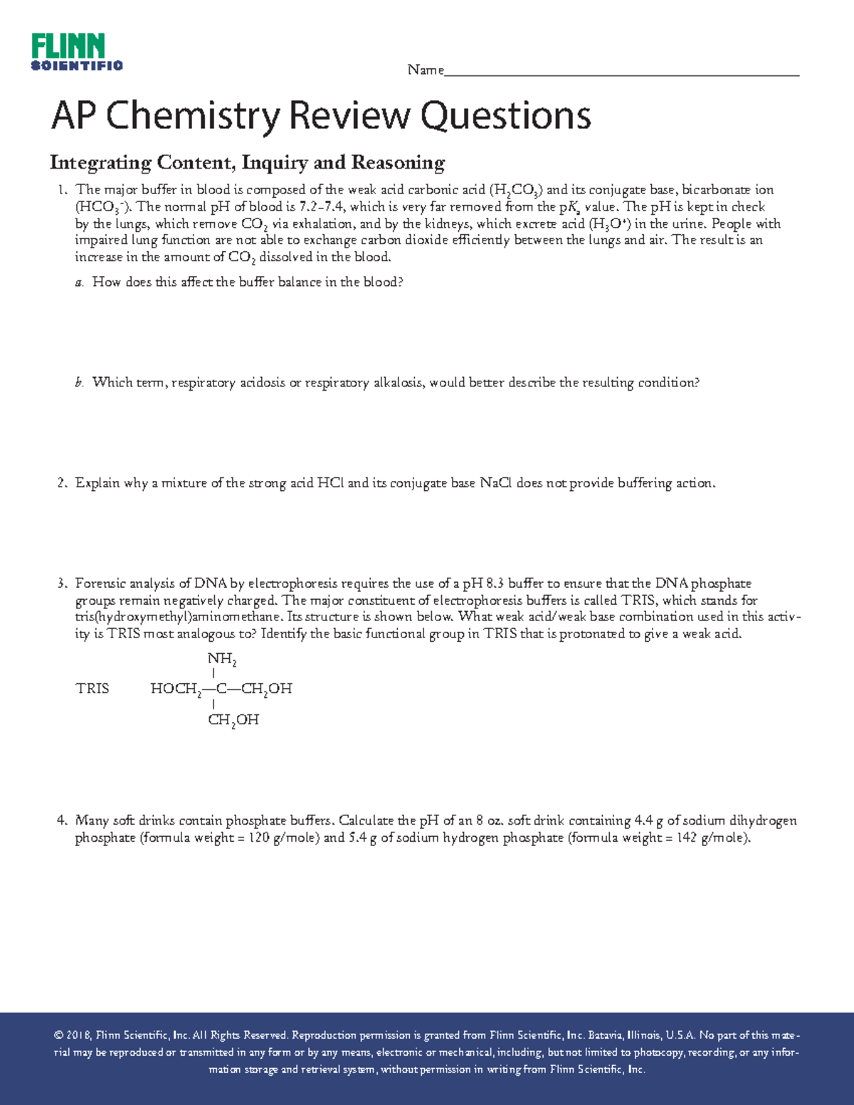 Buffer Student-worksheet - © 2018, Flinn Scientific, Inc. All Rights Reserved. Reproduction ...