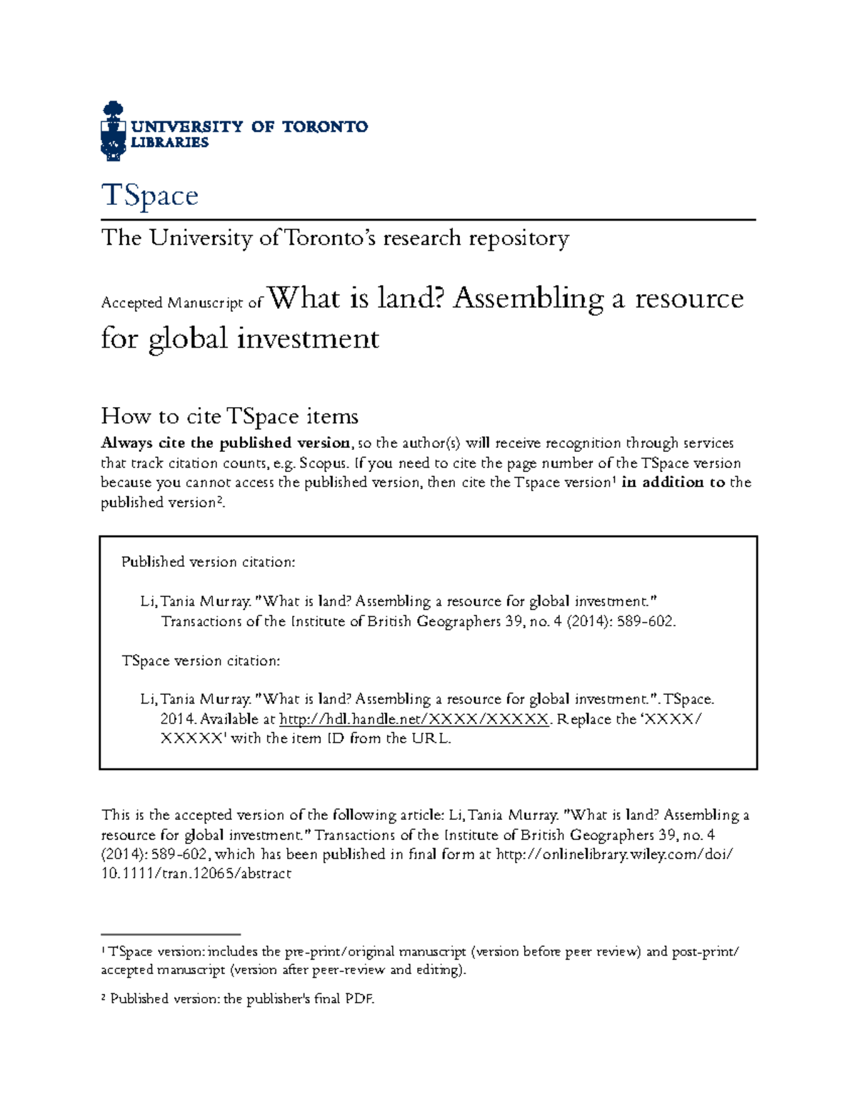 What-is-land - about land - TSpace The University of Toronto’s research ...