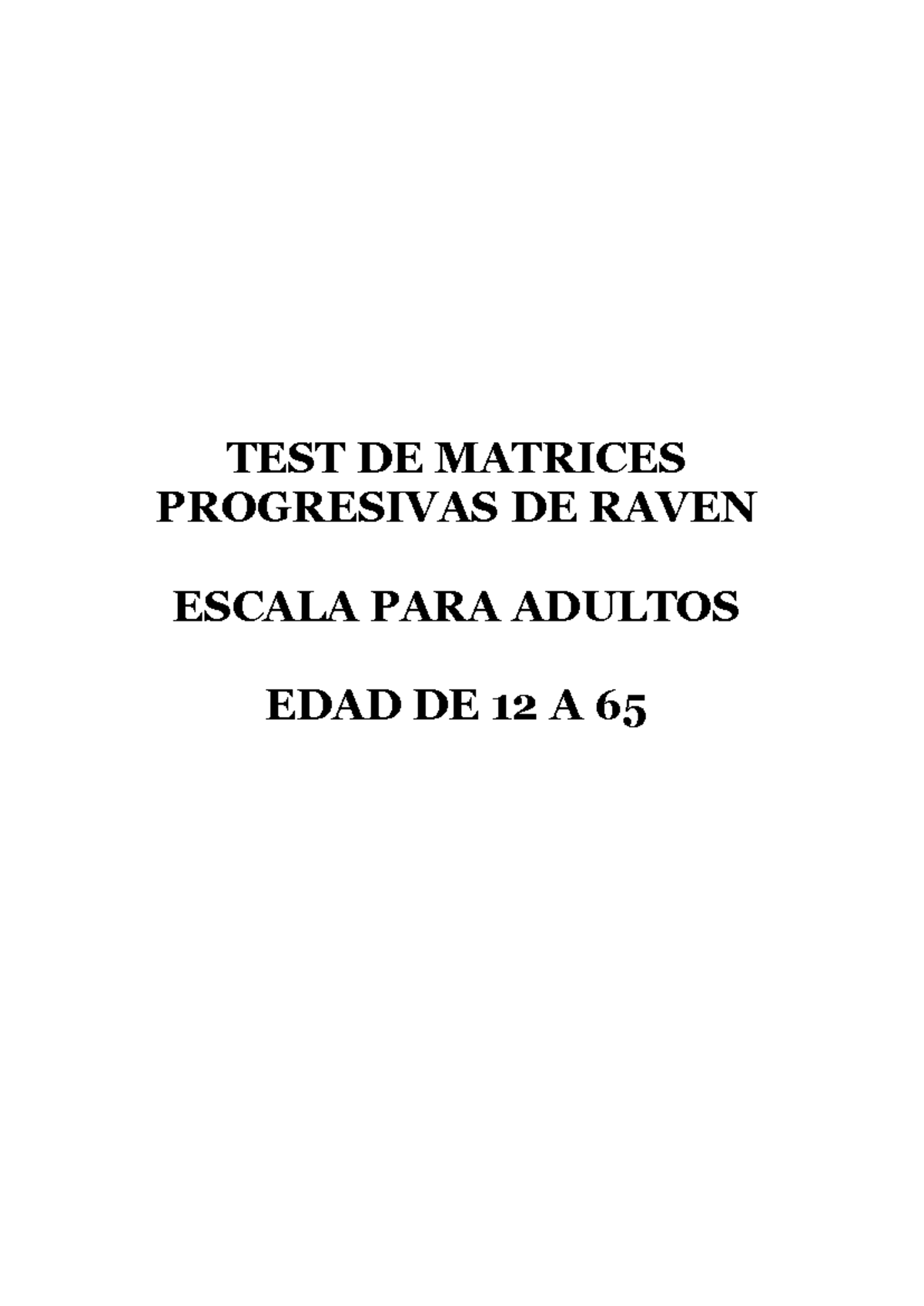 371404014 Test Raven Matrices Progresivas Adultos - TEST DE MATRICES ...