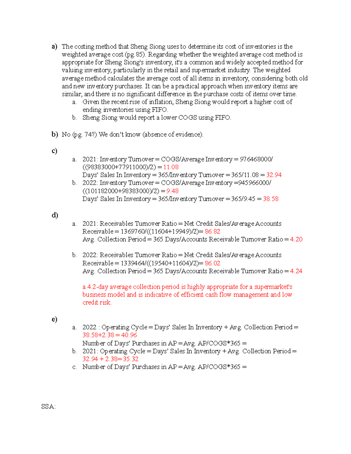 ACC1701 Tutorial 6 - tut - a) The costing method that Sheng Siong uses ...