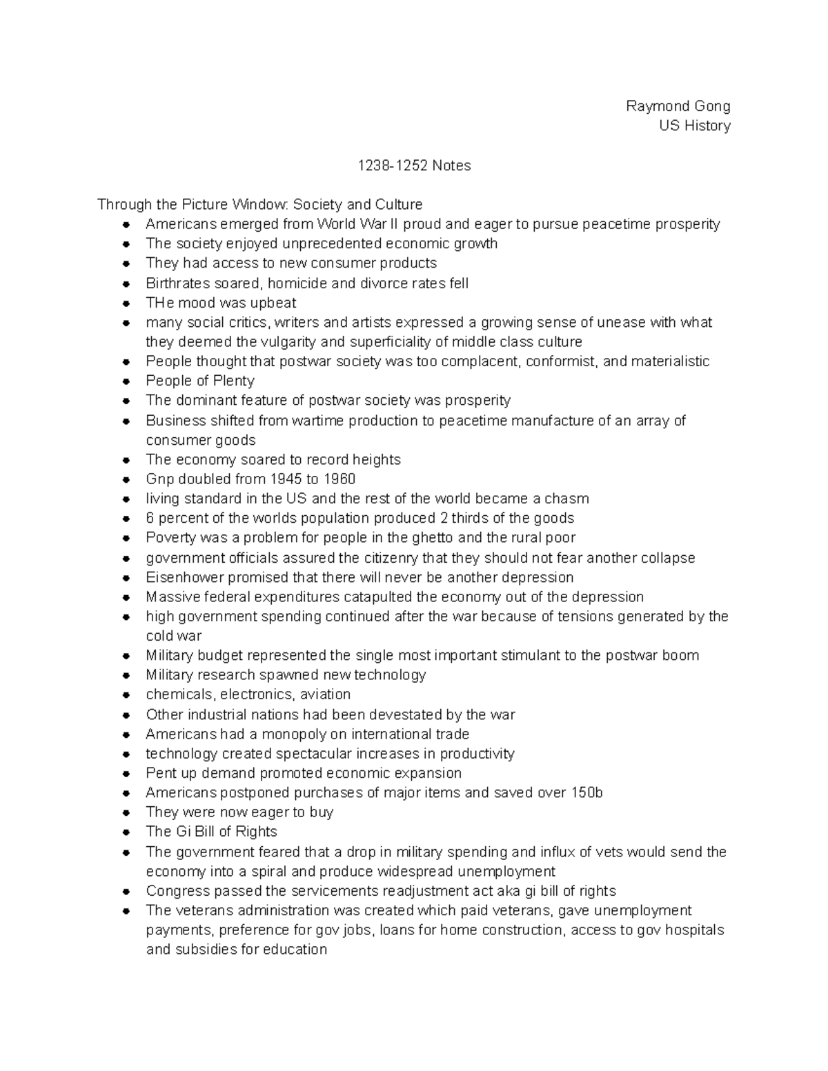 1238-1252 Notes US History - Raymond Gong US History 1238-1252 Notes ...