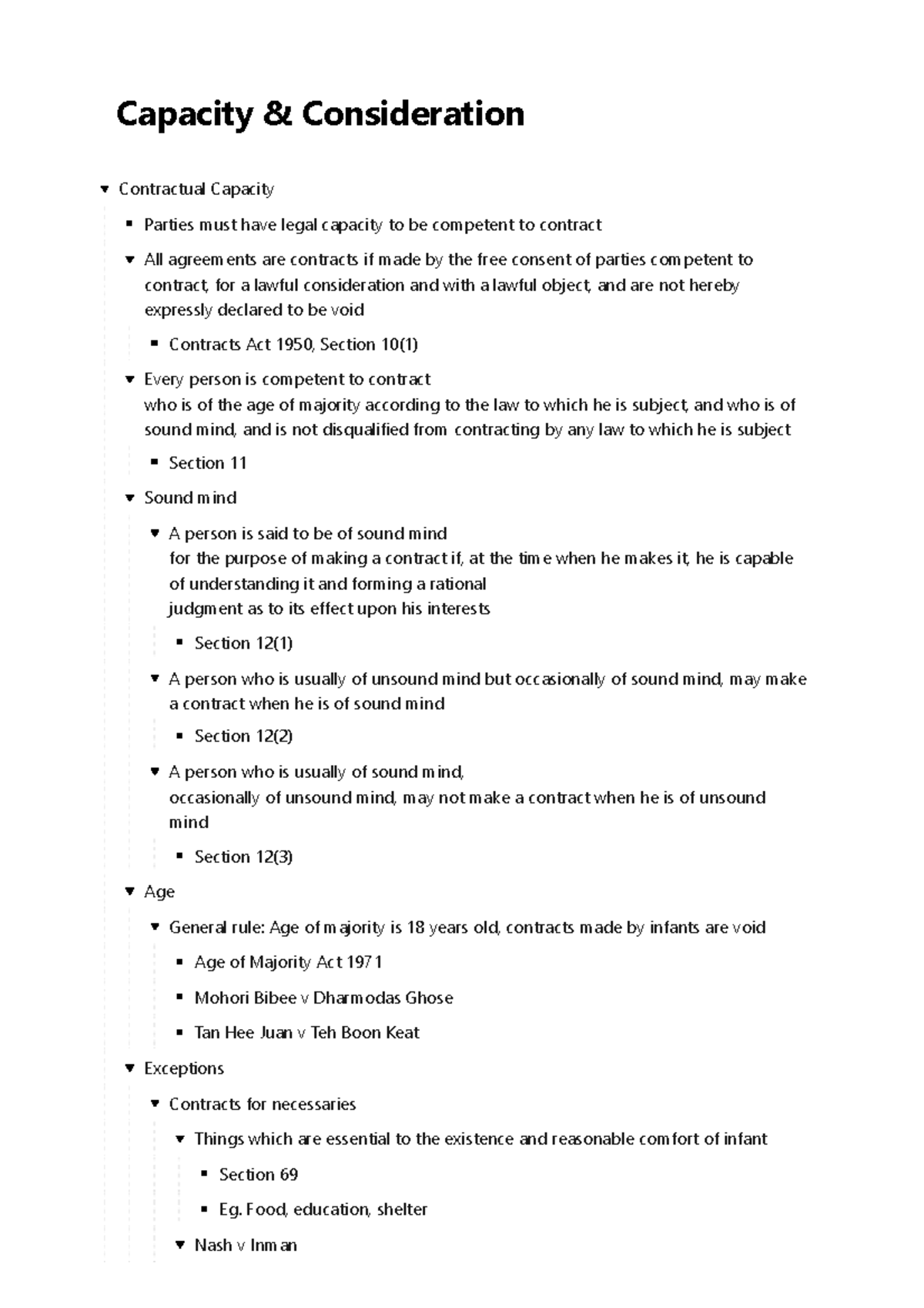 Capacity & Consideration - Capacity & Consideration Contractual ...