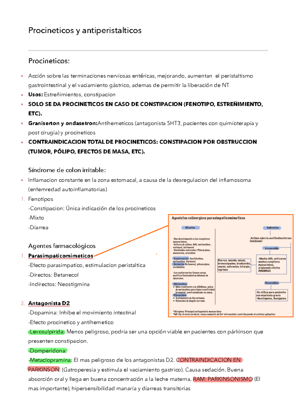 Farmacologia sobre los Procineticos y antiperistalticos - Procineticos ...