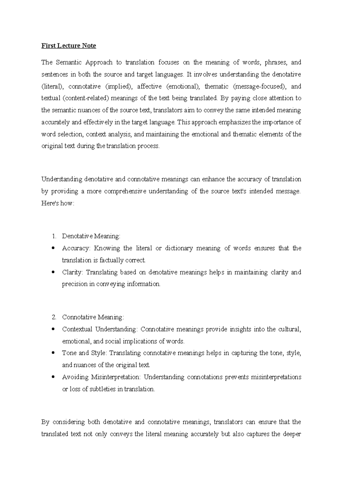 First Lecture Note - First Lecture Note The Semantic Approach to ...