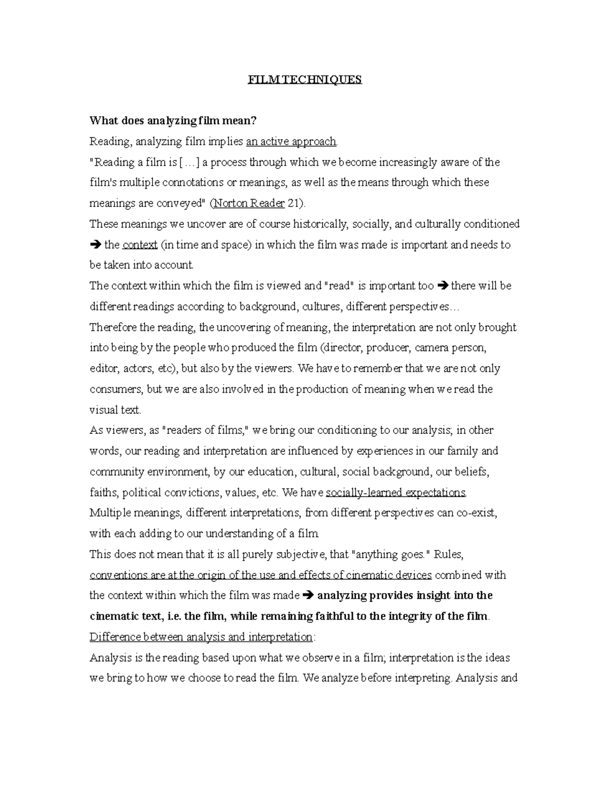 Film techniques post Real Spring 18-1 - FILM TECHNIQUES What does ...