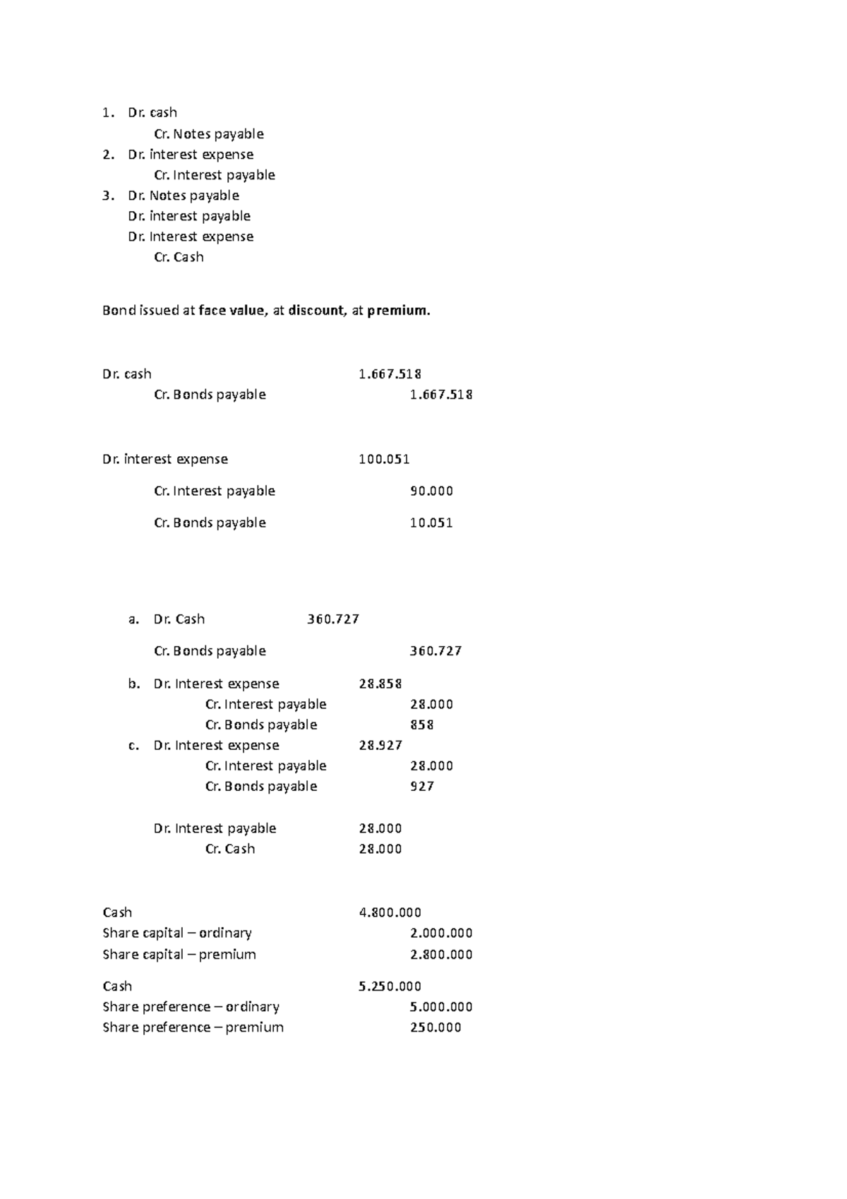 Tutorial 6 notes - Dr. cash Cr. Notes payable Dr. interest expense Cr ...