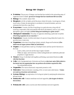 Biology 160 Chapter 28 Protist Notes - *Biology 160~ Chapter 28 ...