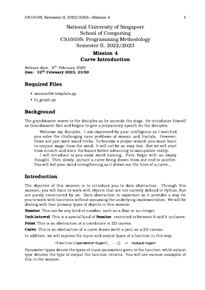 Mission 03 - cs1010 - National University of Singapore School of Computing CS1010S: Programming ...