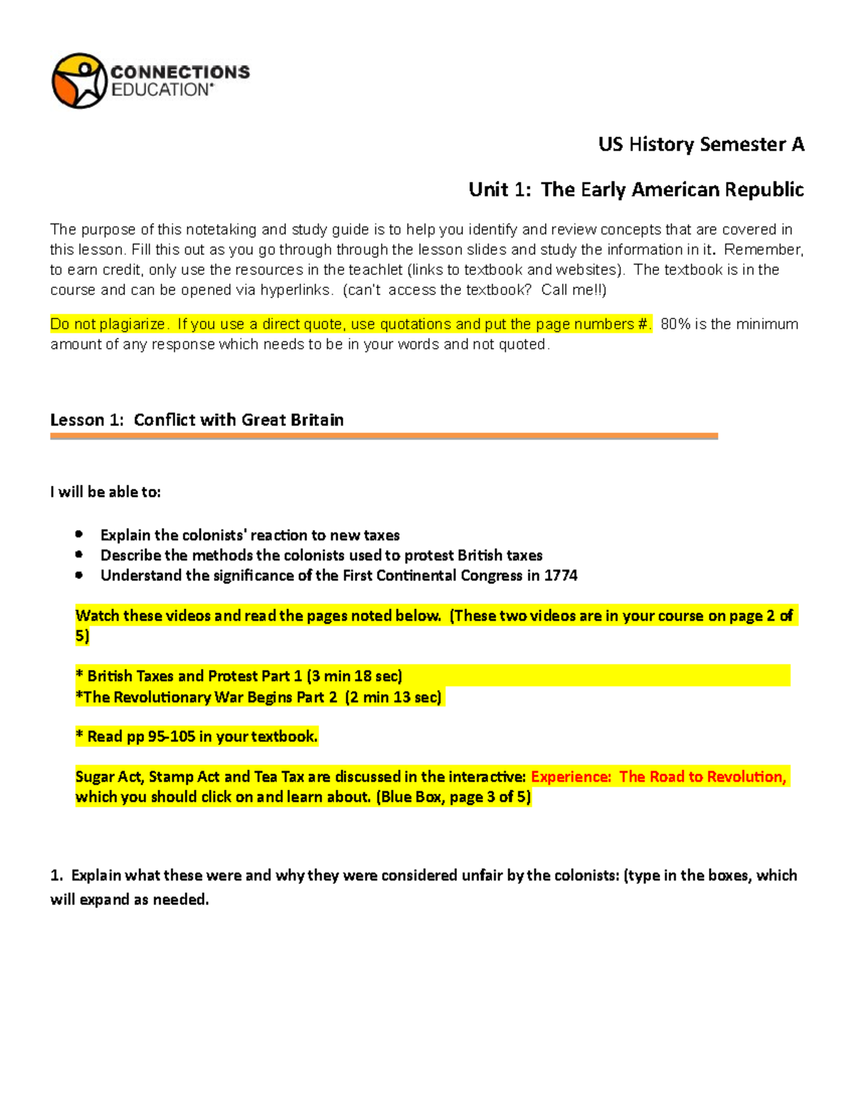 Unit 1 GRS 2017 - Nancy Lopez - US History Semester A Unit 1: The Early ...