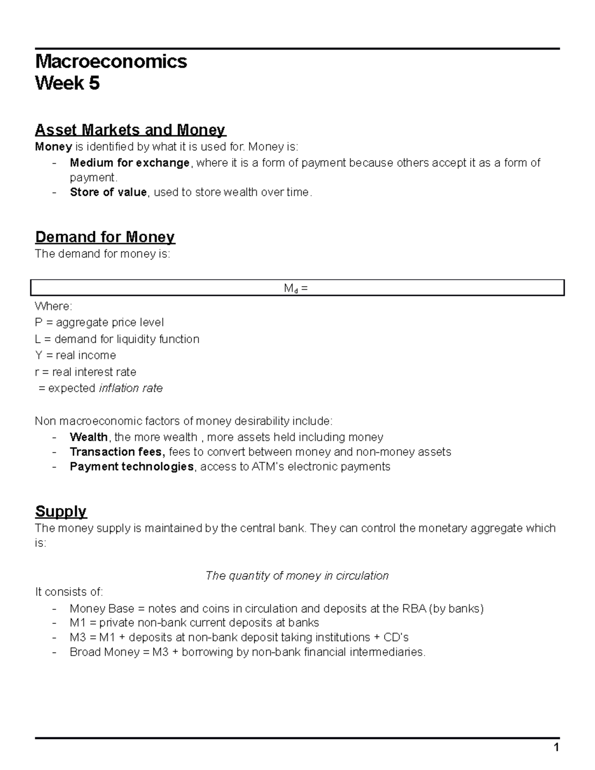 Week 5 - Intermediate Macroeconomic notes, very useful composed by me ...