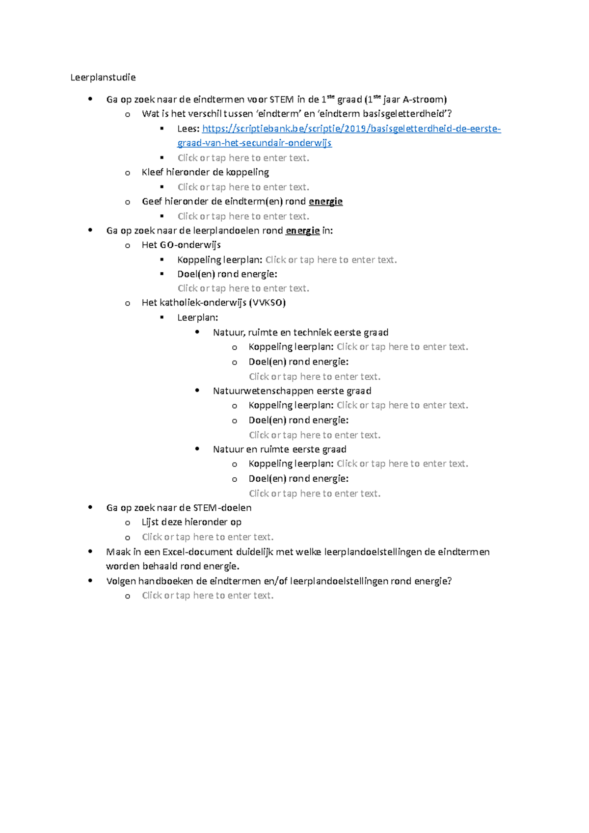 2324-Leerplanstudie - Opdracht stem leerplanstudie - Leerplanstudie Ga op zoek naar de ...