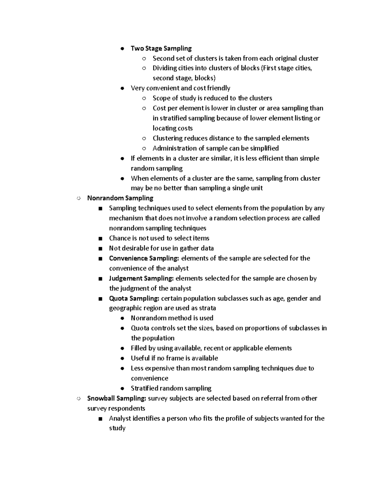 EC255 notes-6 - Two Stage Sampling Second set of clusters is taken from ...