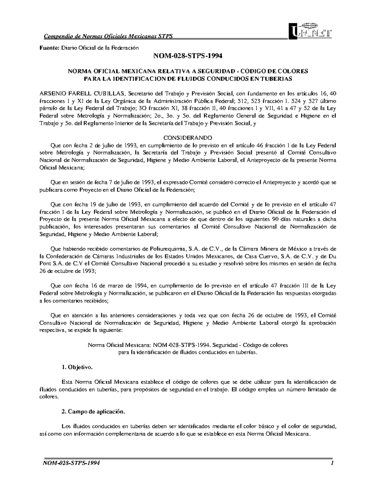 NOM-028 norma de tuberias e infraestrucura - Compendio de Normas ...