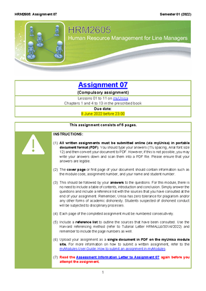 HRM2605 Lesson 01 Student Version - Topic 1 Introduction to human ...