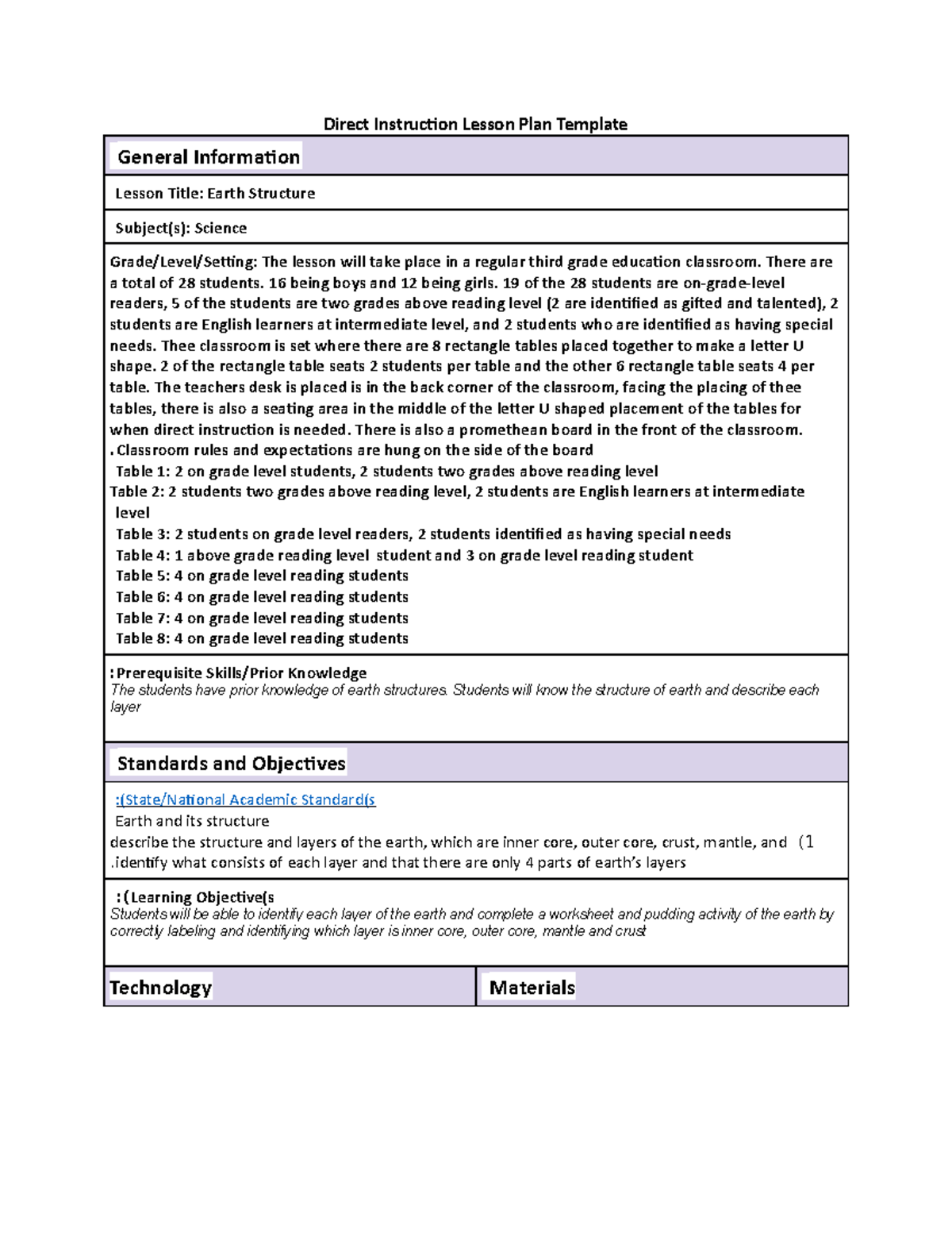 C133 performance task- word - Direct Instruction Lesson Plan Template ...