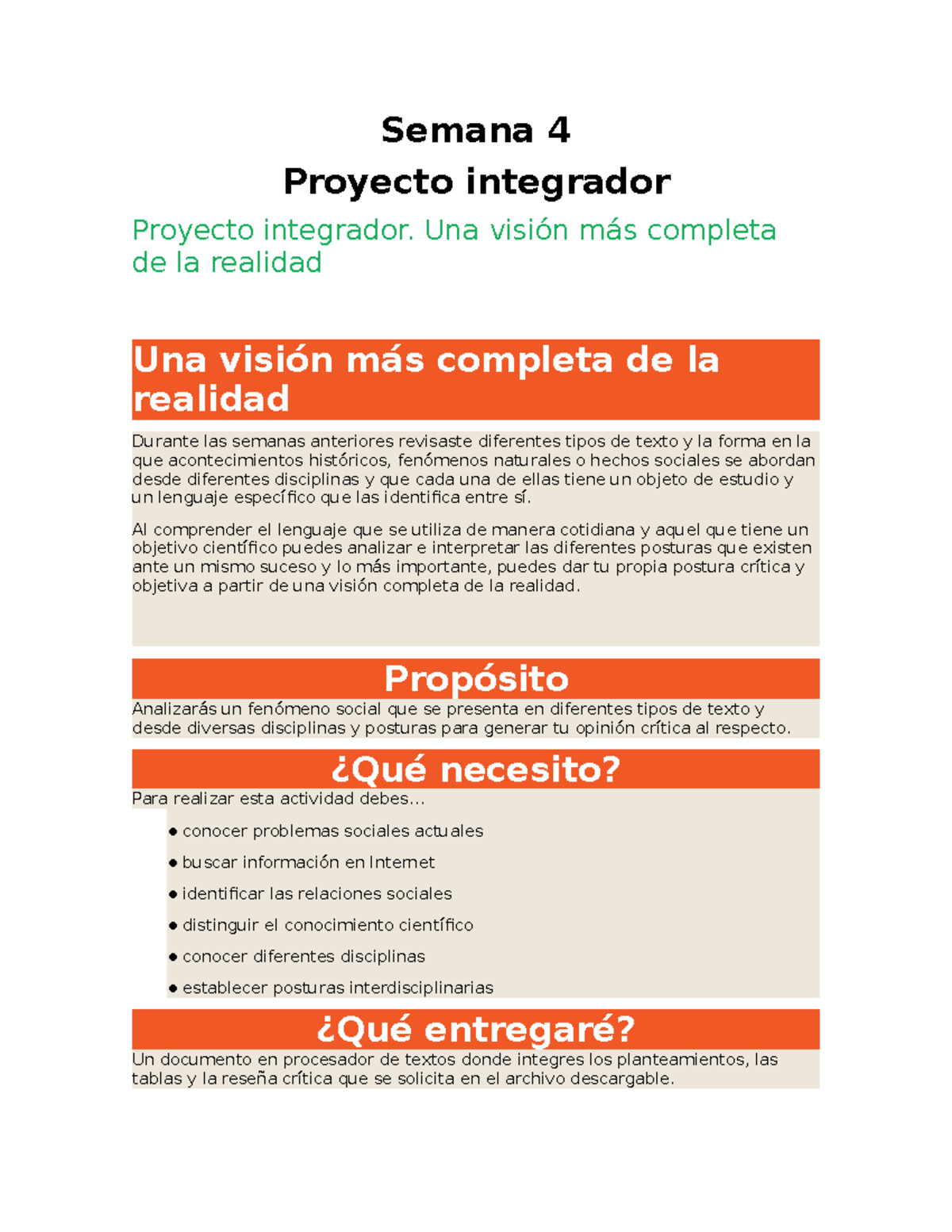 Proyecto integrador semana 4 modulo 3 - Semana 4 Proyecto integrador ...