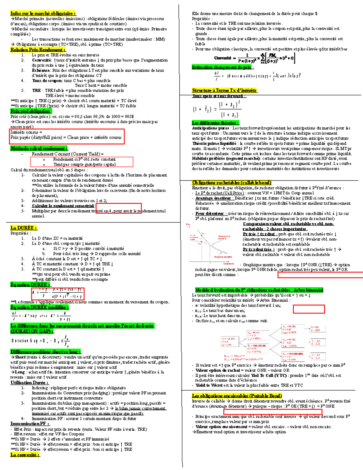 Feuille aide mémoire exam intra - Infos sur le marché obligataire ...