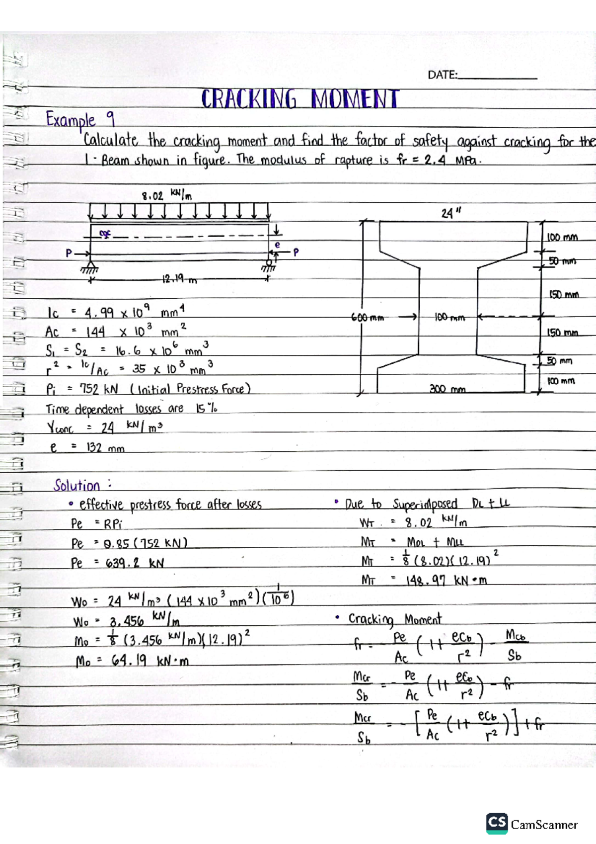 Lecture-4-5.1-PC - Cracking moment on Pre-stressed concrete and Nominal moment - Civil ...