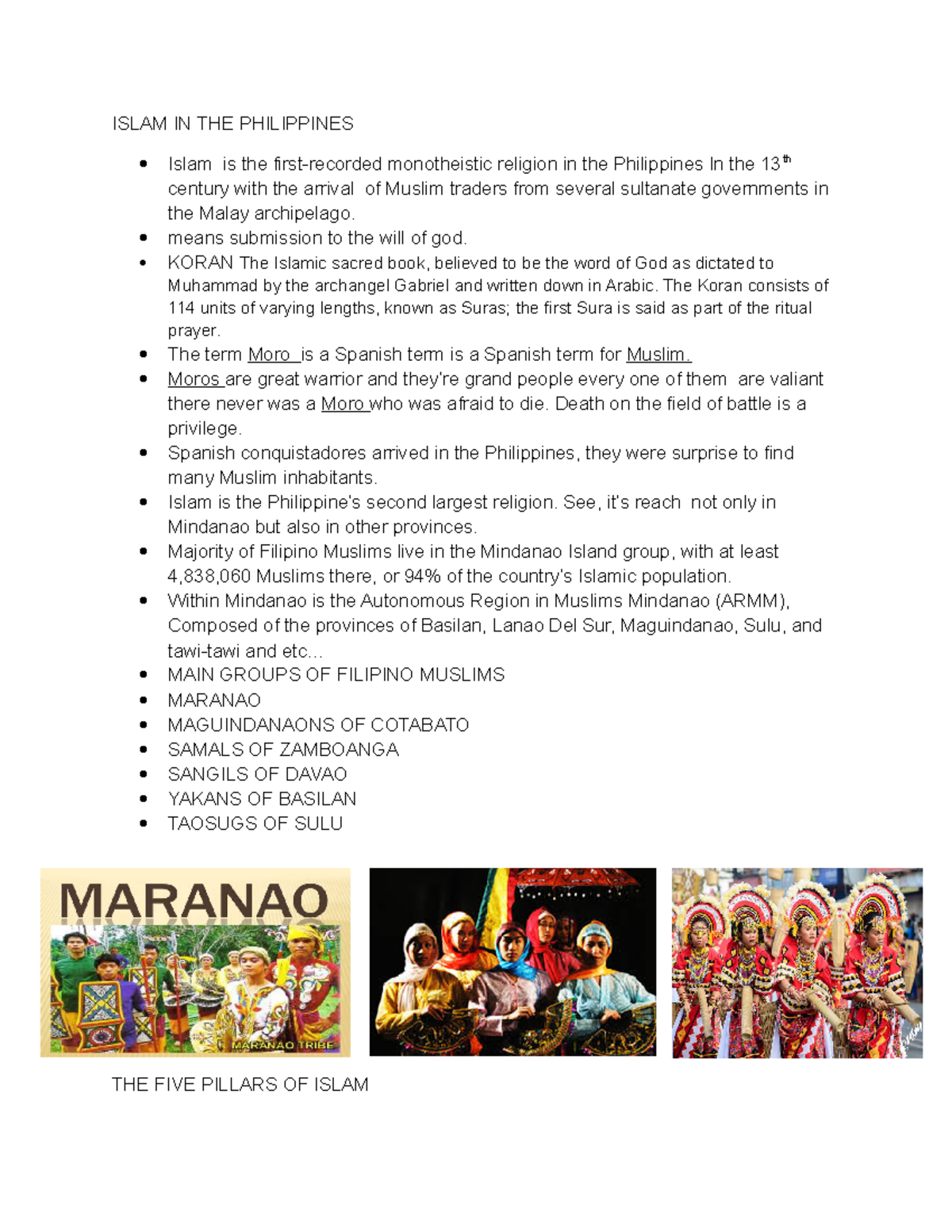 Copy of (6) Islam in the Philippines - ISLAM IN THE PHILIPPINES Islam ...