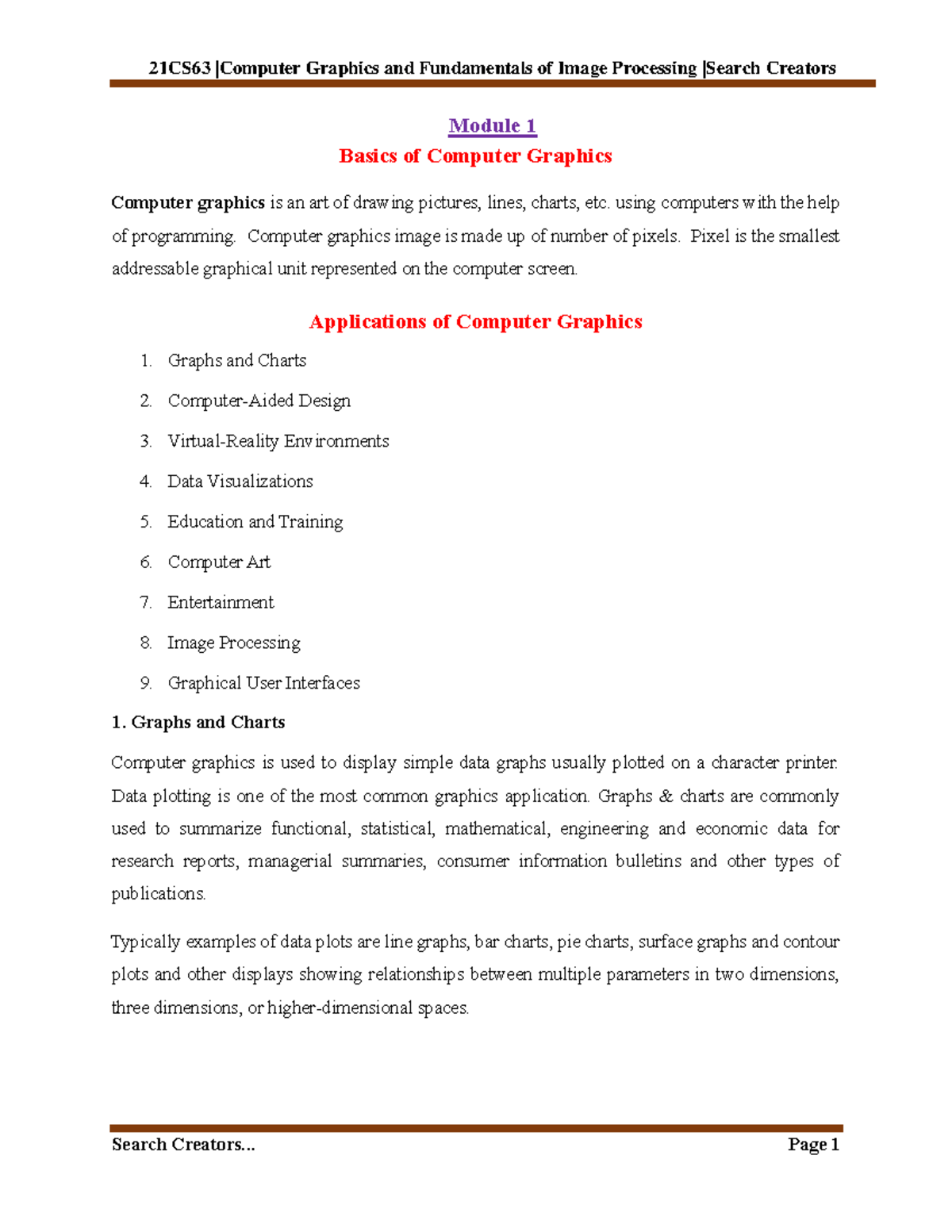 CG Module-01 Ntes Search Creators - 21CS 63 |Computer Graphics and ...