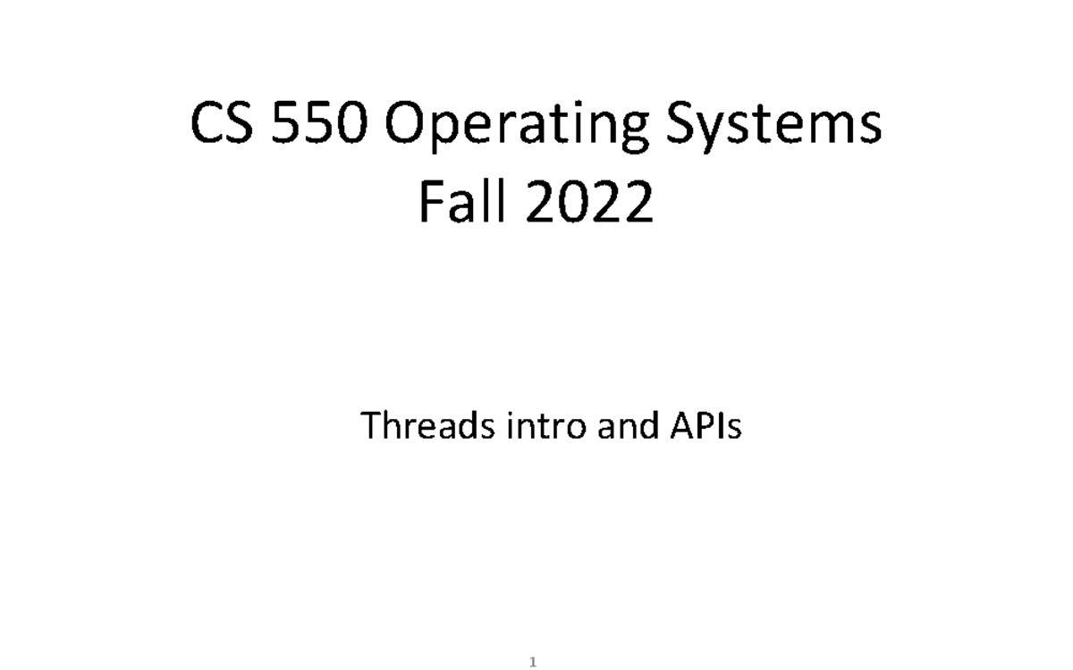 7 Thread Intro Professor Yifan Zhang Introduction To Threads Cs