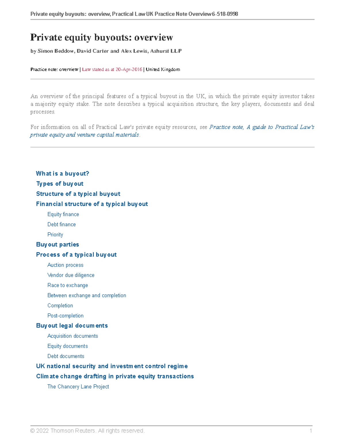Private equity buyouts overview summary practical law note - Private ...