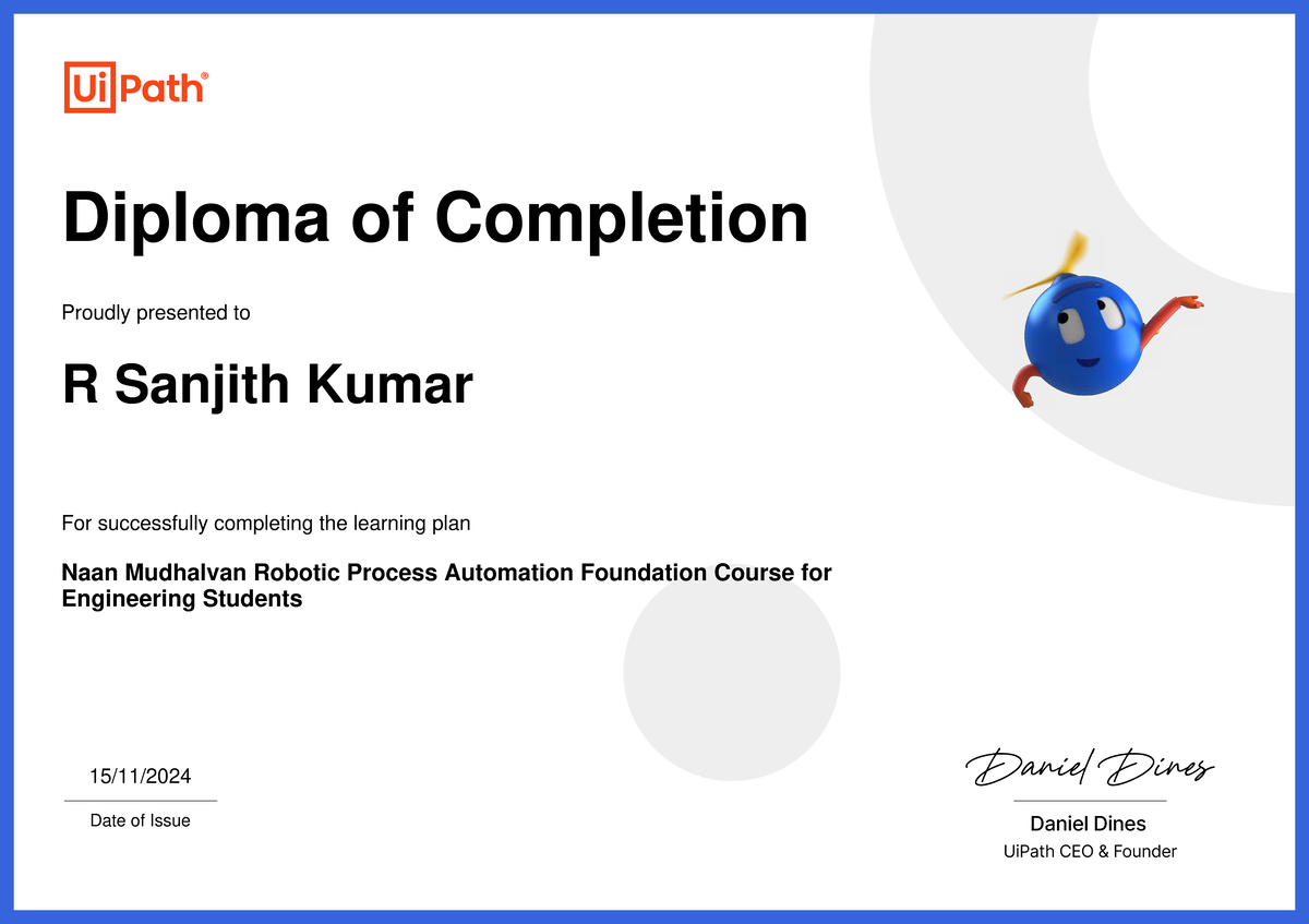 Naan Mudhalvan Robotic Process Automation Foundation Course for ...