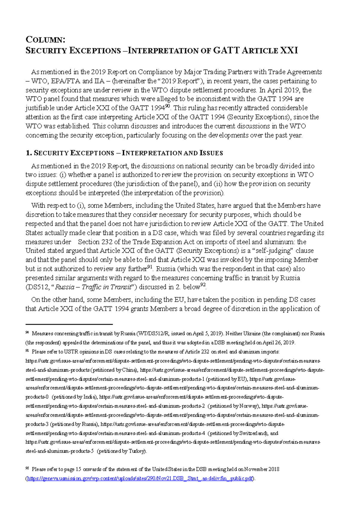 Column 02 - hi my name - C OLUMN: SECURITY EXCEPTIONS –INTERPRETATION ...
