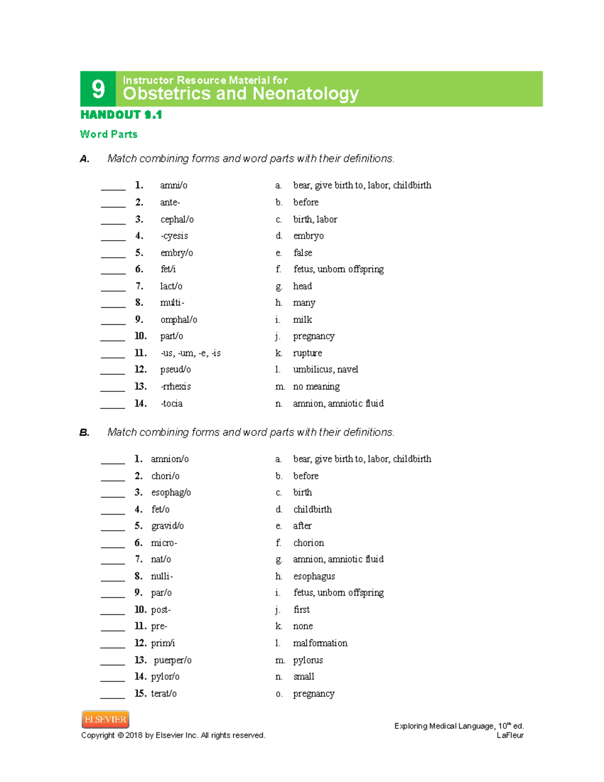 Chapter 009 - 9 Instructor Resource Material for Obstetrics and ...