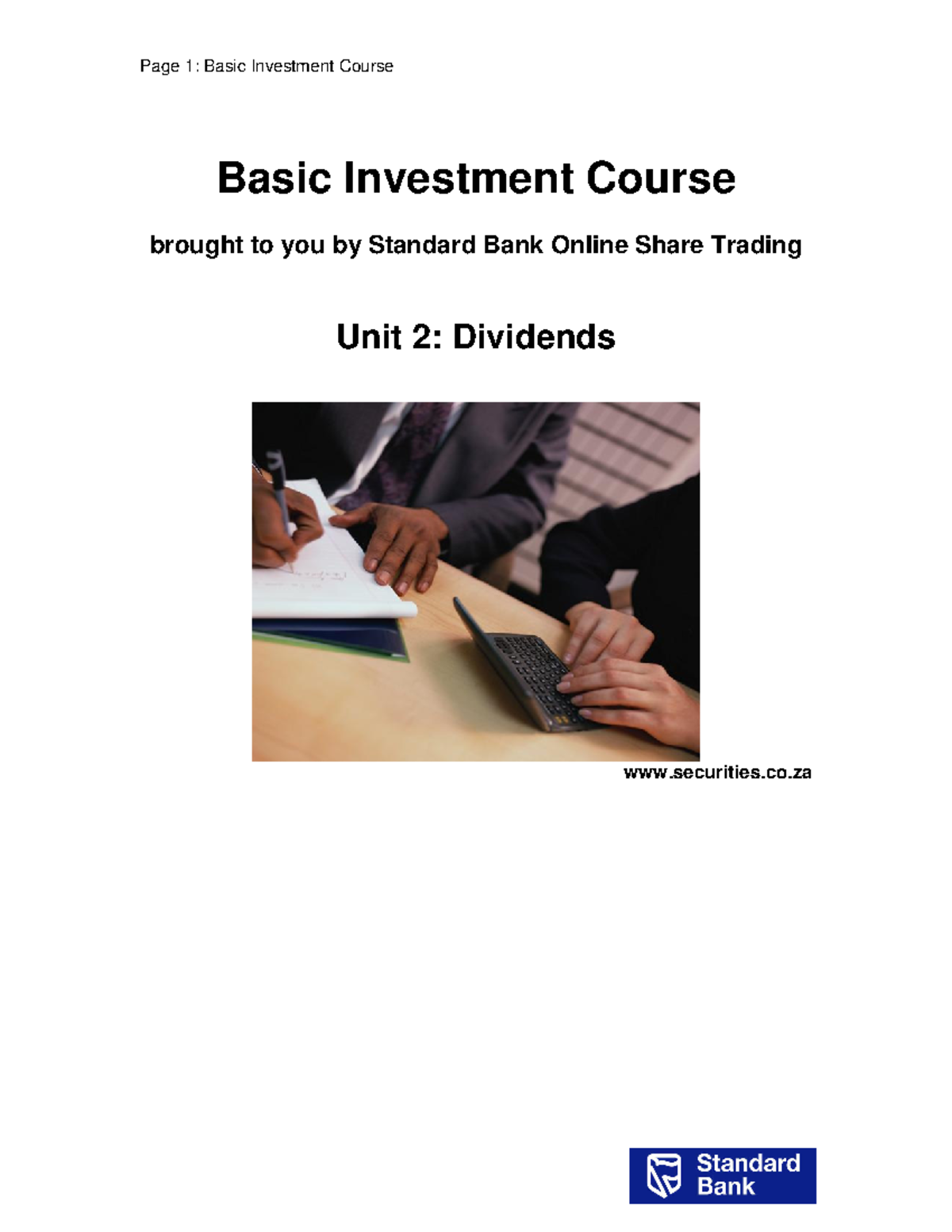 Unit2 - Basic Investment course- Standard Bank Online Share Trading ...