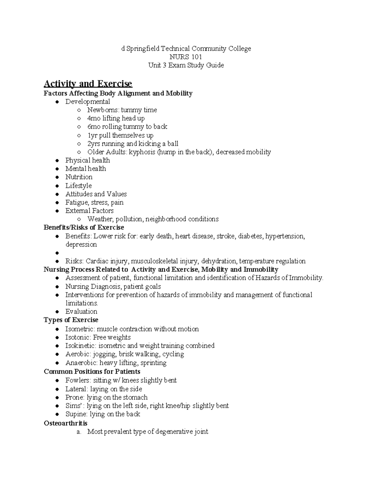 Unit 3 Exam Study Guide - Fluid & Electrolytes, Diabetes, Activity ...