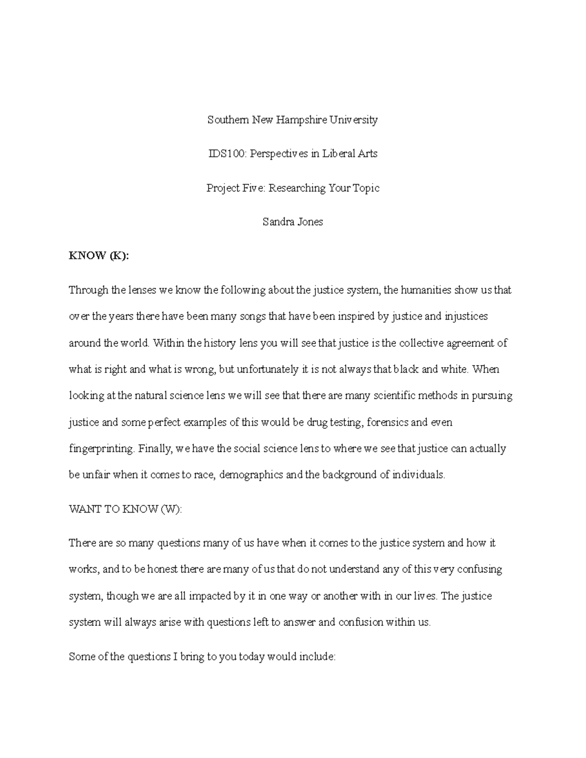 Module 5 Project Draft Researching Your Topic - Southern New Hampshire ...