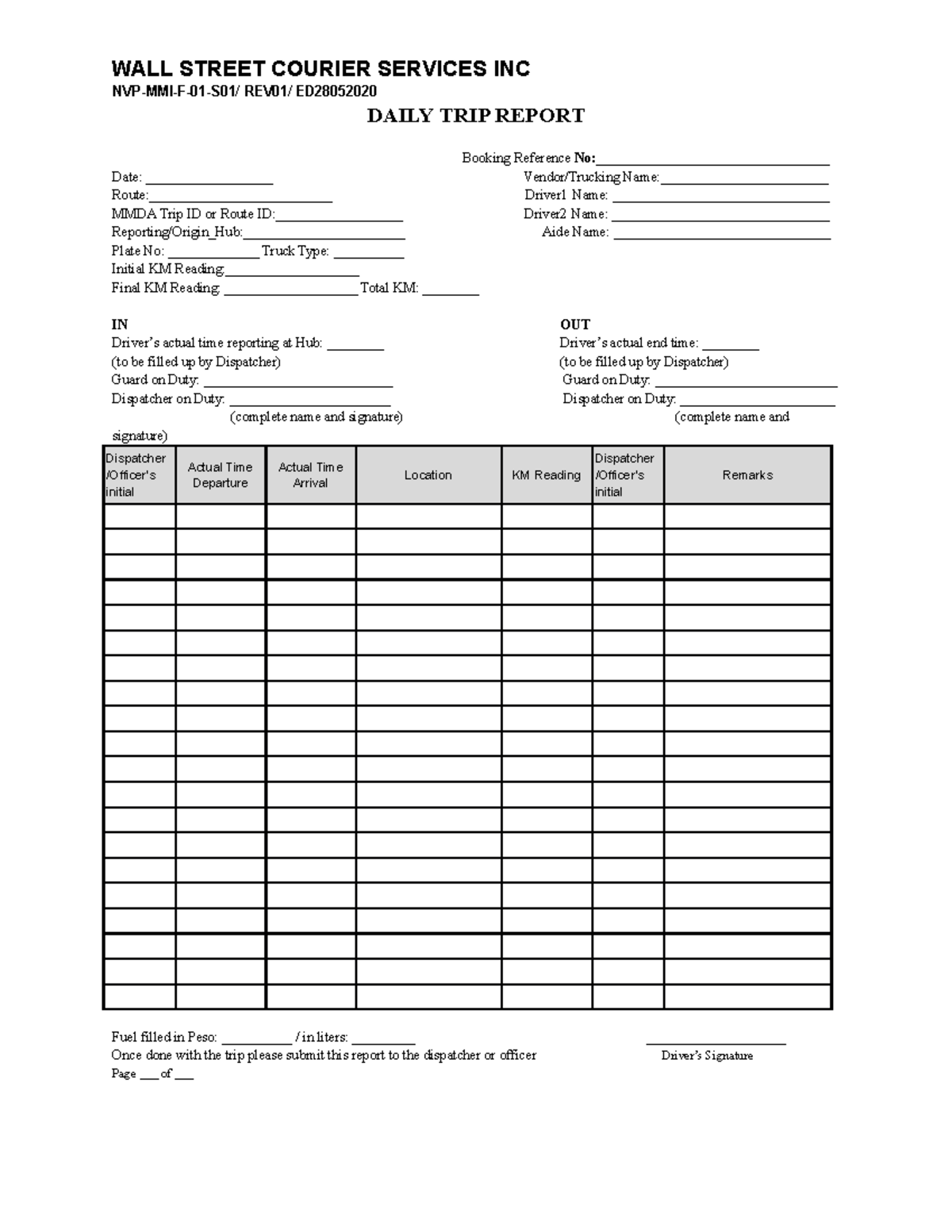NVP-MMI-F-01-S01-Daily-Trip-Report Rev-01-2022 - WALL STREET COURIER ...