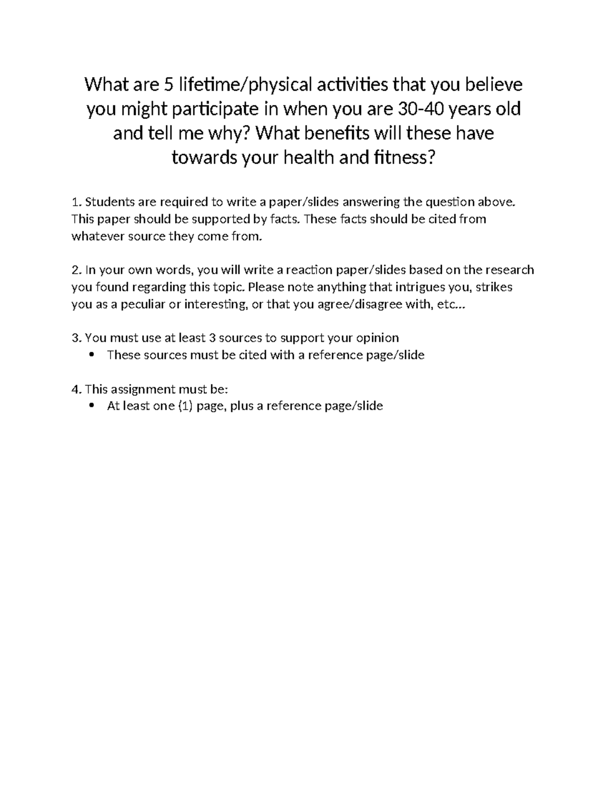 What are 5 lifetime 2 - life - What are 5 lifetime/physical activities ...