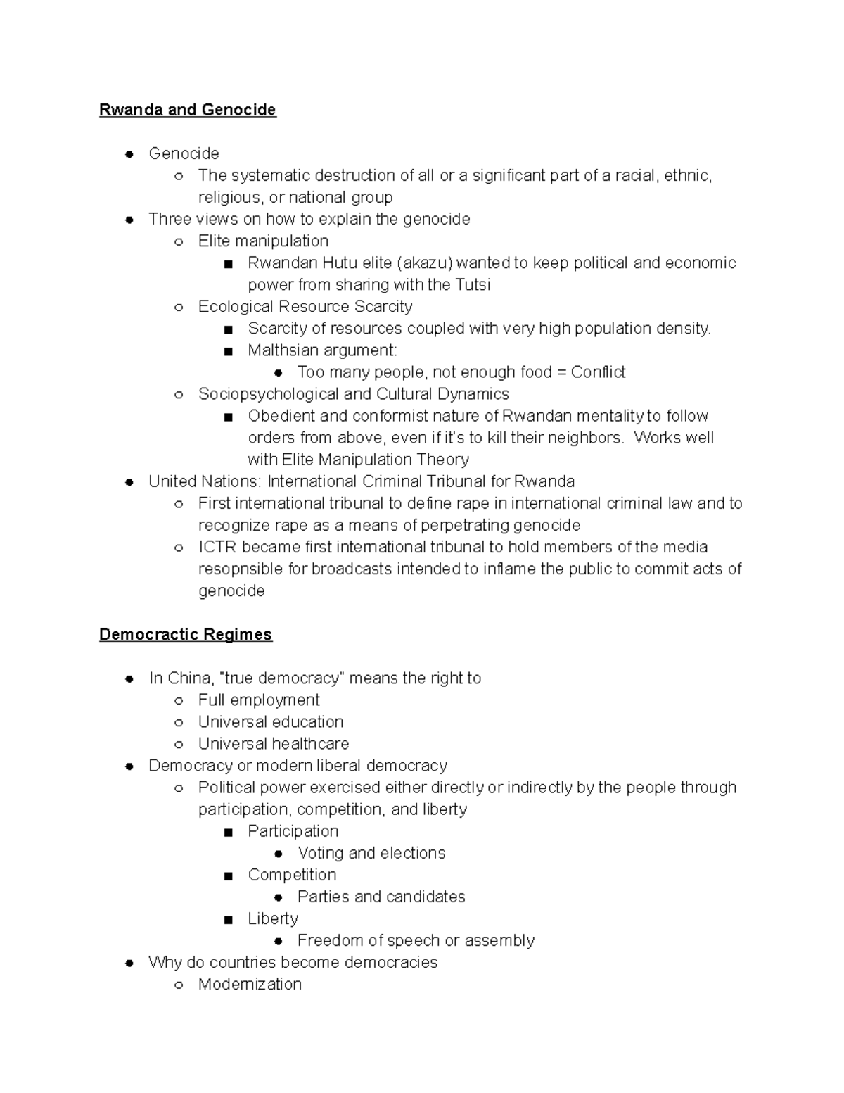 Rwanda and Genocide - Malthsian argument: Too many people, not enough ...