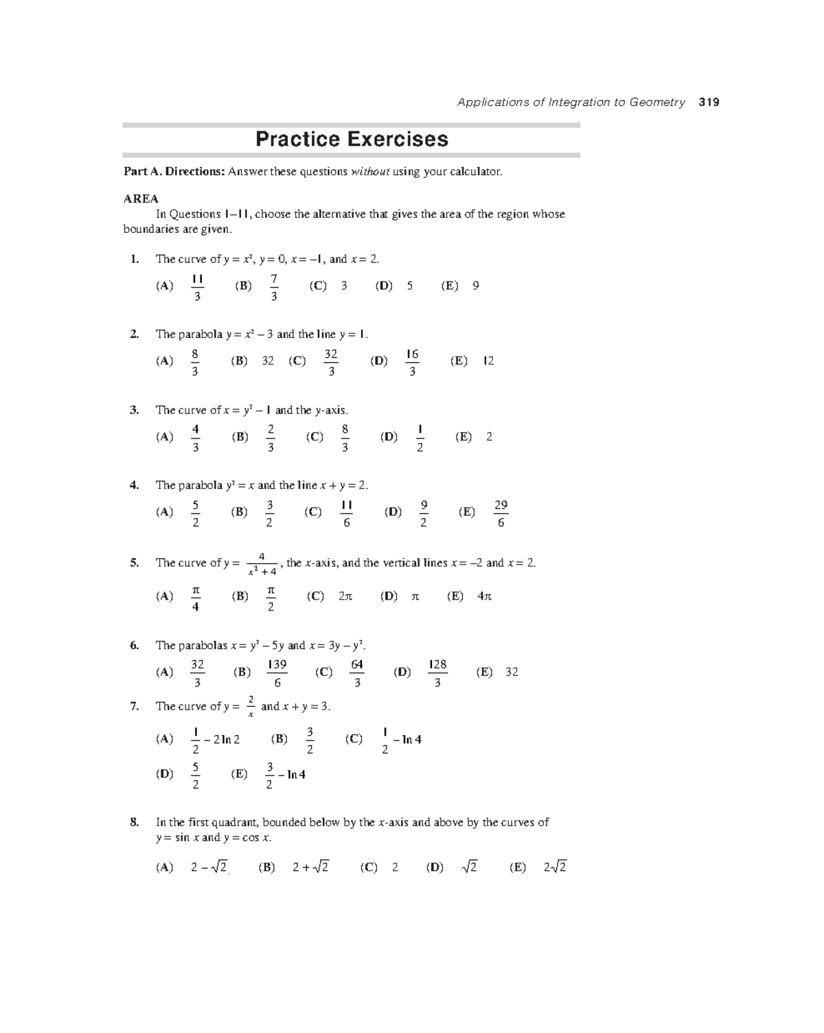AP Calculus - chapter 7 Applications of Integration to Gemetry ...