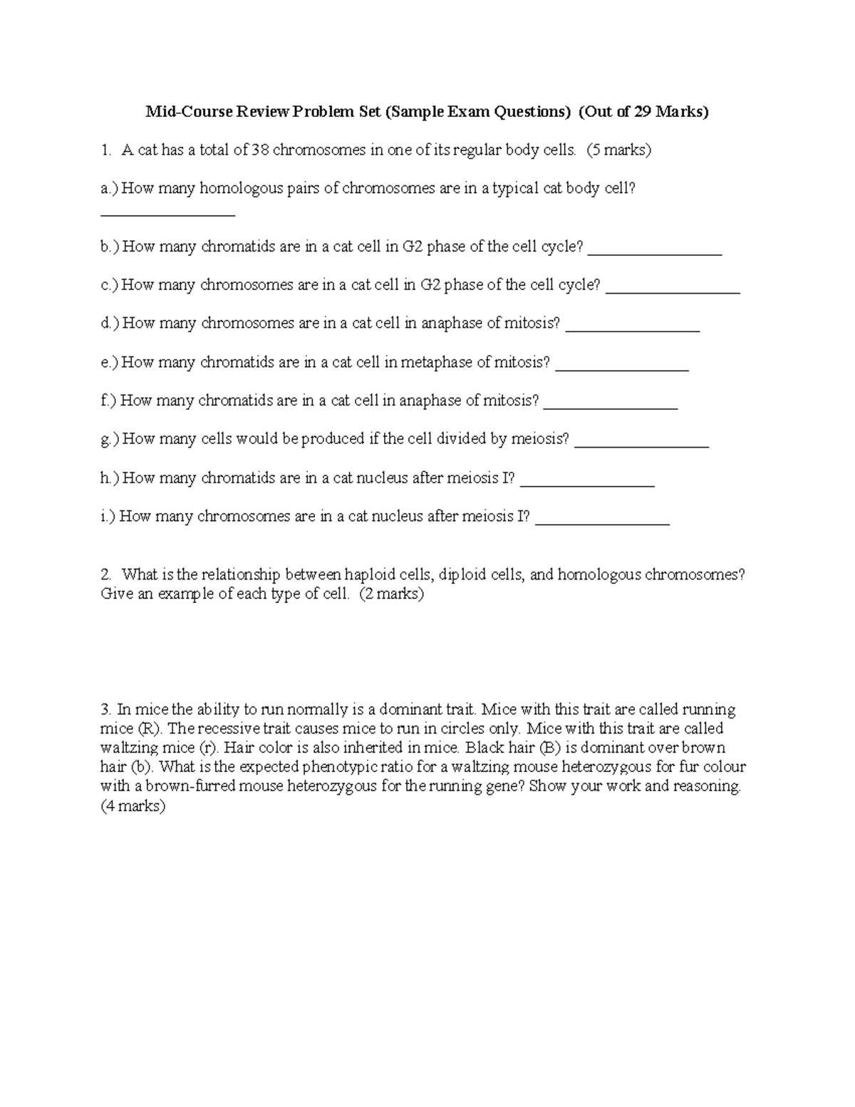 2024 Mid-Course Review Individual Written Problem Set Student-1 - Mid-Course Review Problem Set ...