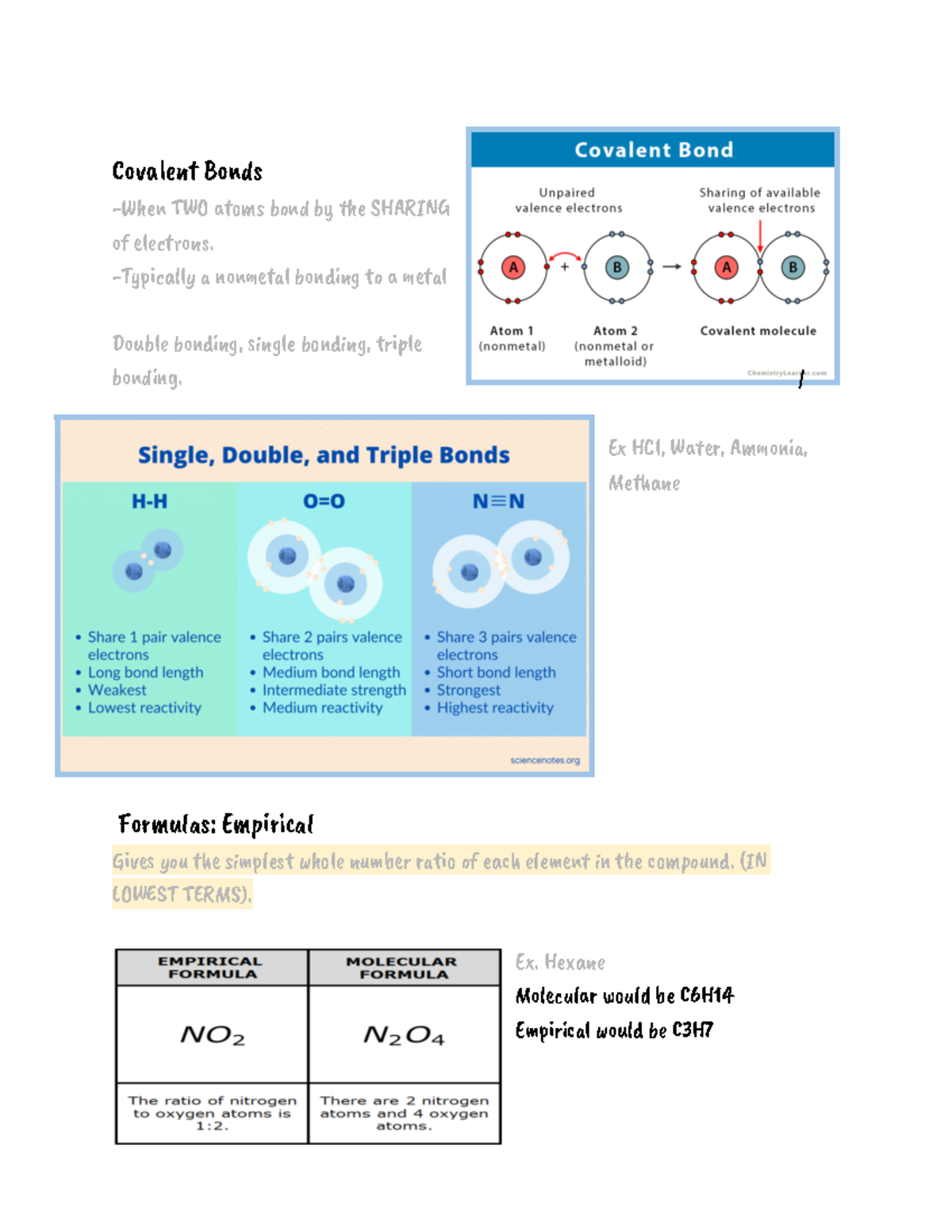Covalent Bonds and Empirical Formulas - CHY 123 - Cov󰈀󰈗󰇵󰈞t Bo󰈝󰇶s -Whe ...