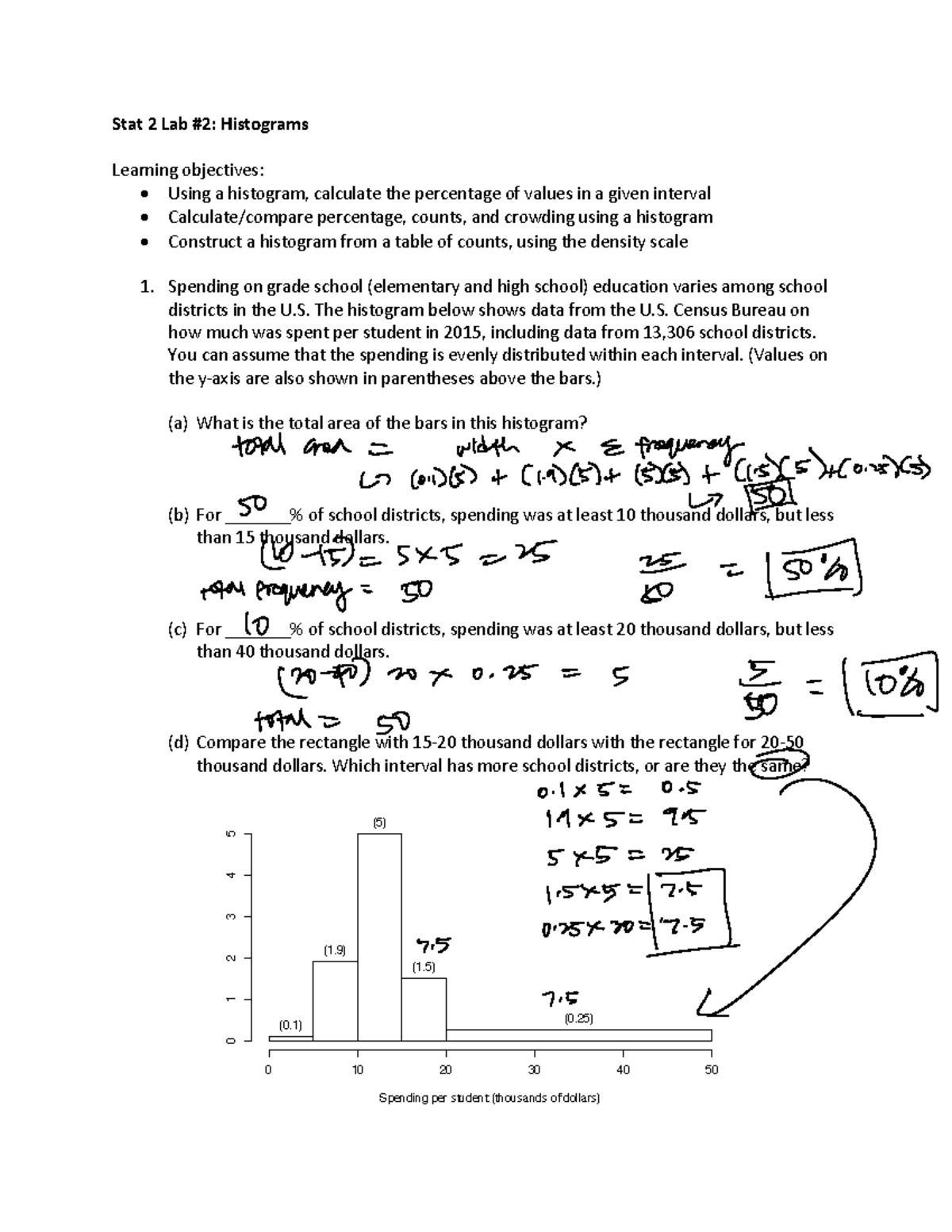 Stat2Lab2 - Lab - Stat 2 Lab # 2 : Histograms Learning objectives ...