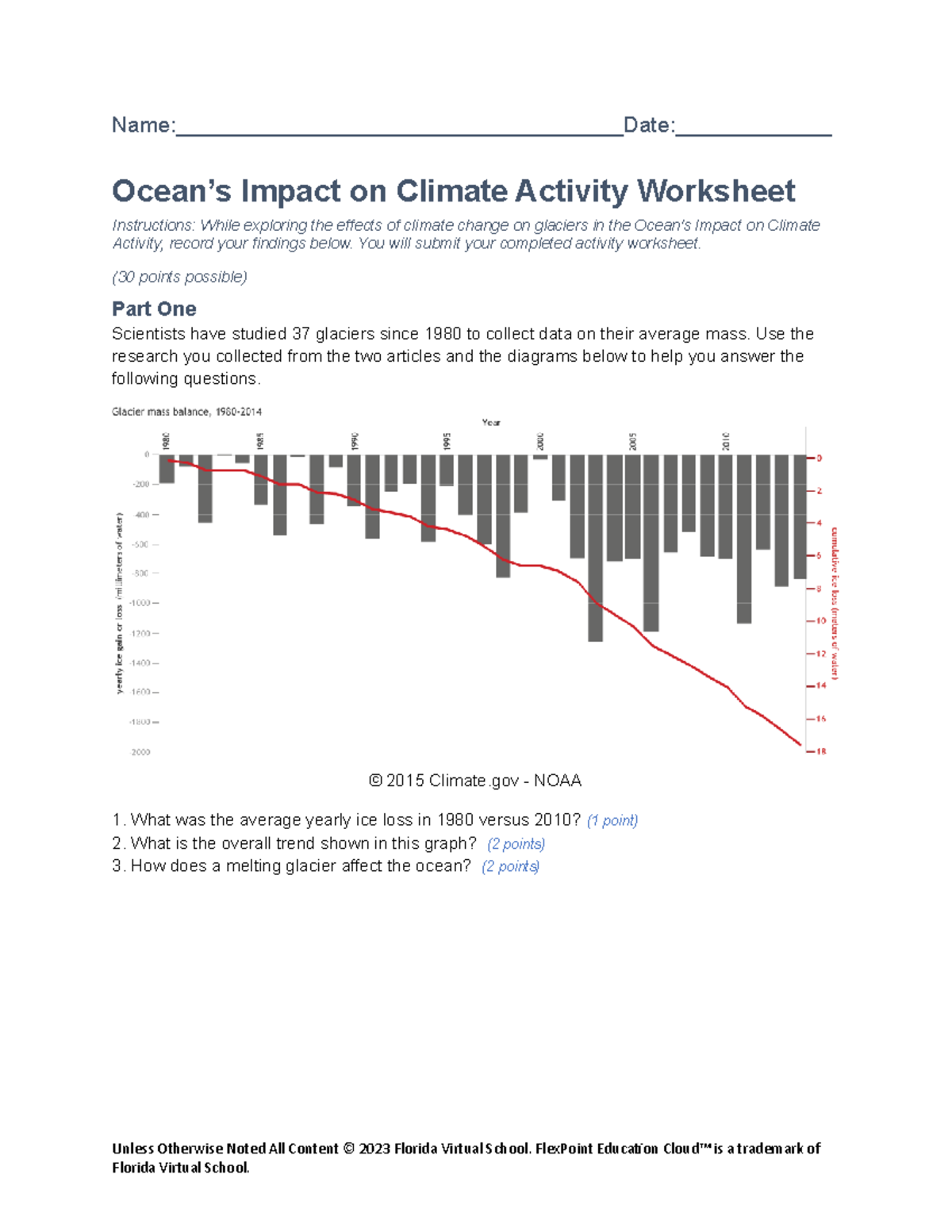 Climate activity worksheet - Name:________________________Date: Ocean’s ...