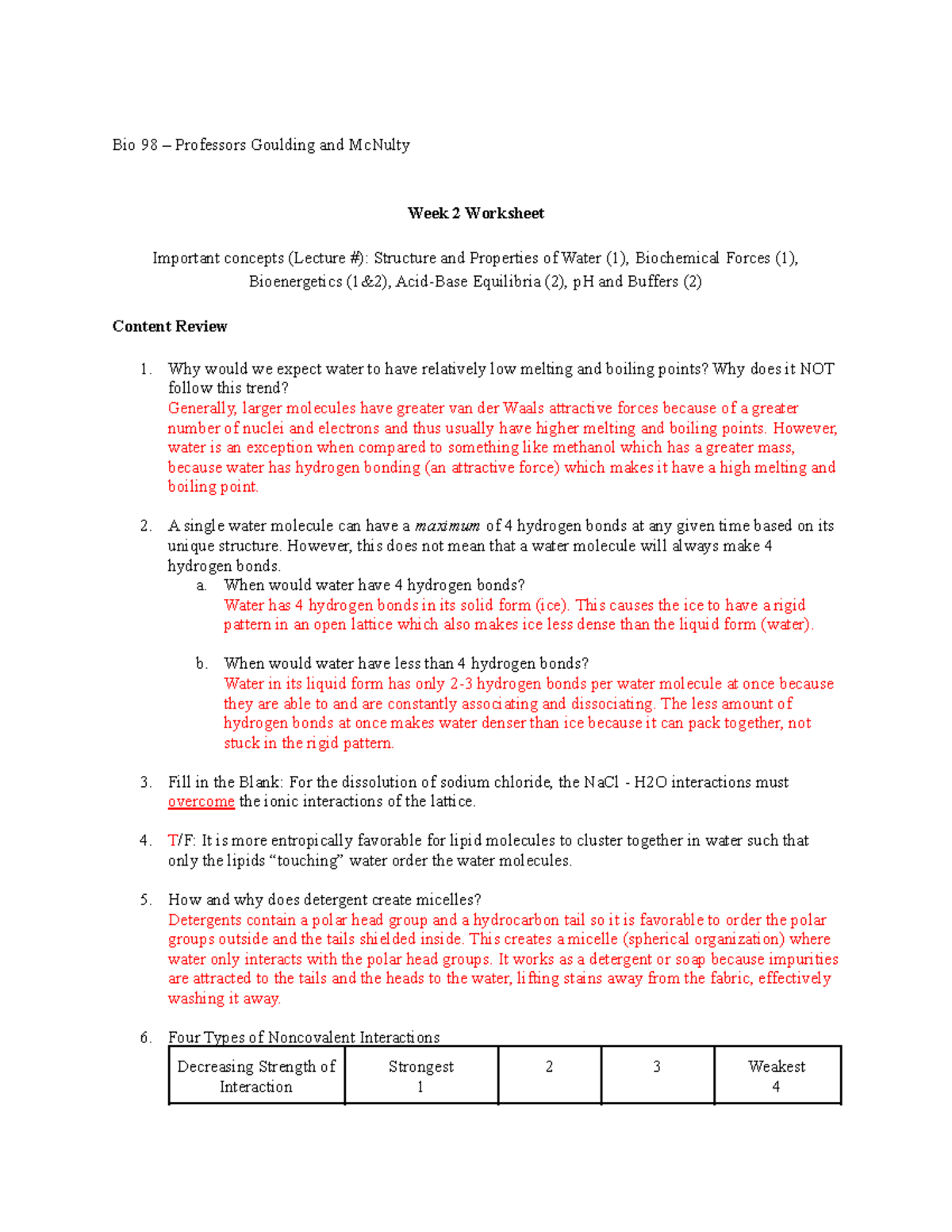 Copy of Copy of Bio98Week2 2023 Answer KEY - Bio 98 – Professors ...