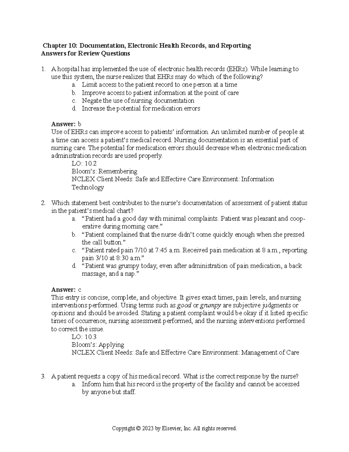 Chapter 010 - Practice questions - Chapter 10: Documentation ...