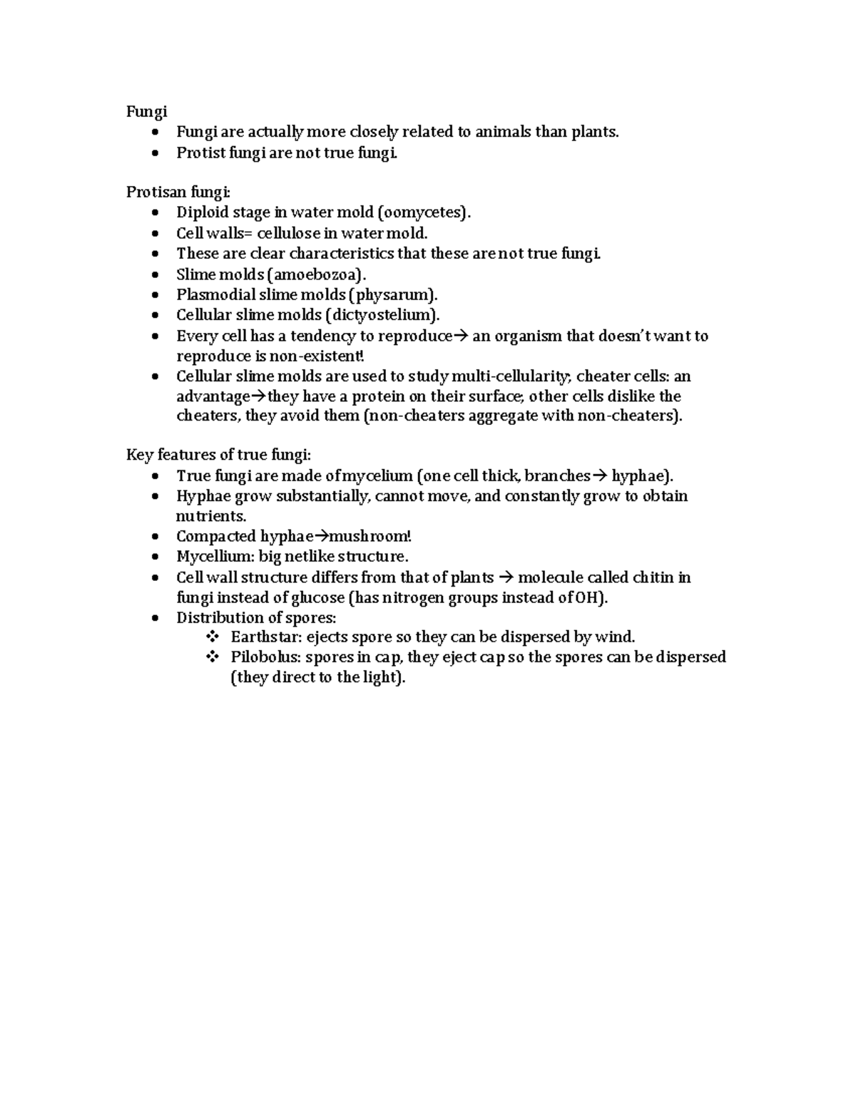 Lecture notes, Fungi (Unit 3) - Fungi Fungi are actually more closely ...