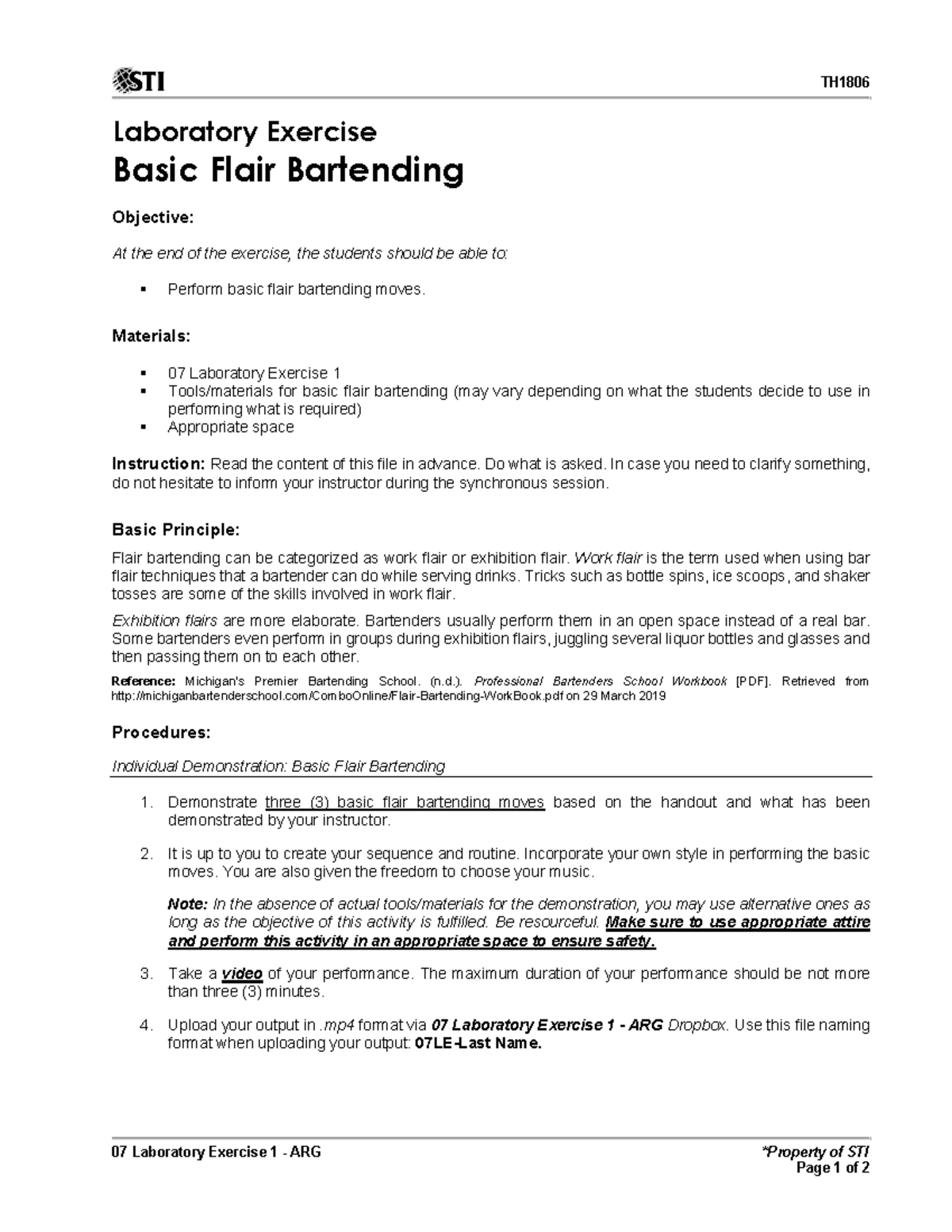 07 Laboratory Exercise 1 - ARG - TH 07 Laboratory Exercise 1 - ARG ...