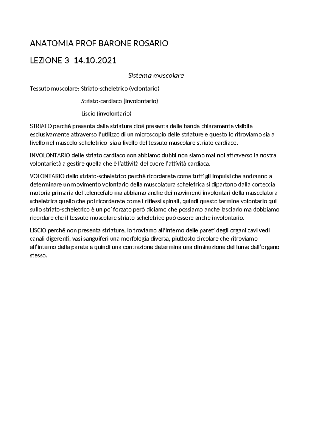 Nuovo Documento di Microsoft Word - ANATOMIA PROF BARONE ROSARIO LEZIONE 3 14. Sistema muscolare ...